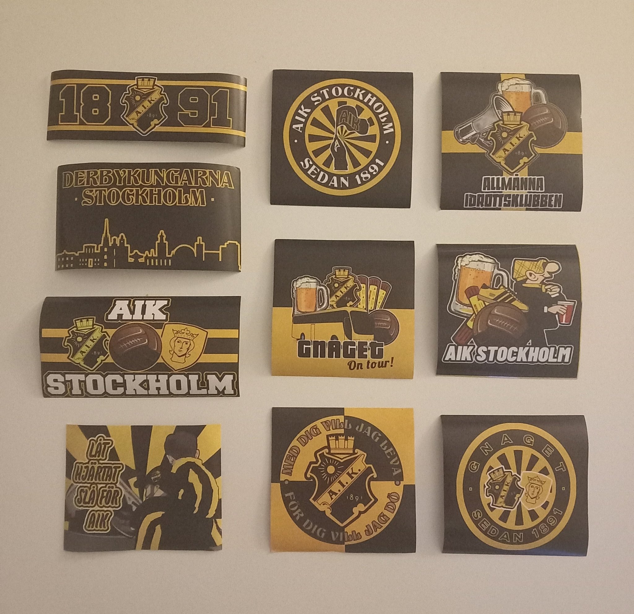 10 st AIK-stickers/klistermärken | Köp på Tradera (586830209)