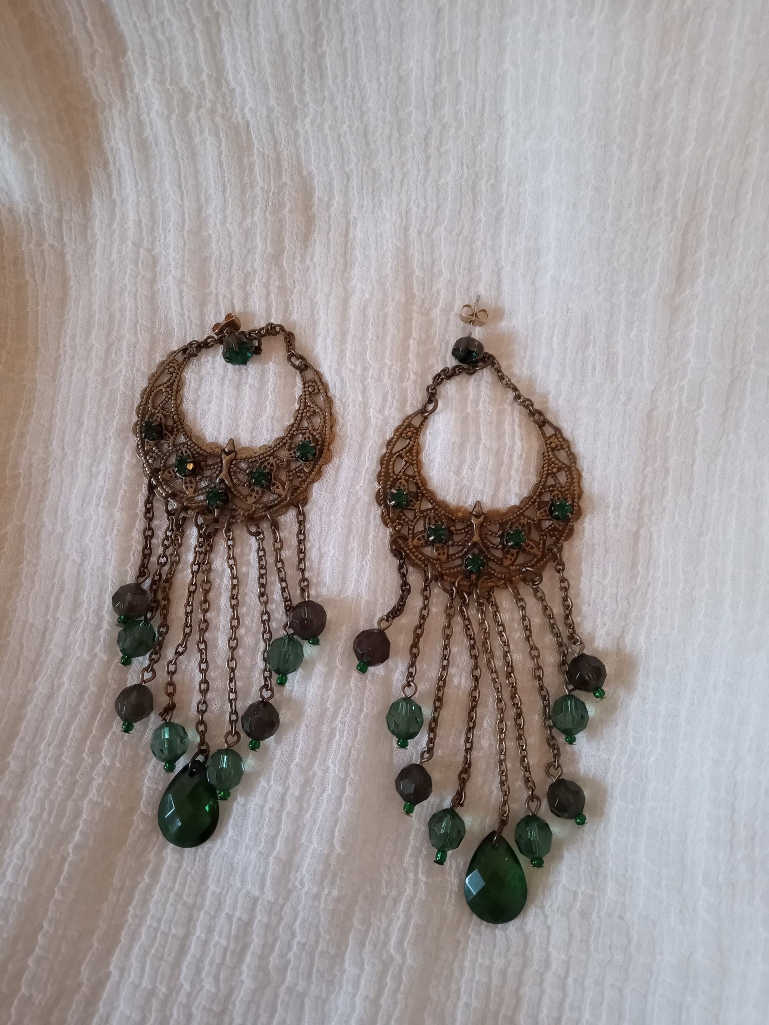 fina stora girandole örhängen, crescent moon, m.. | Köp på Tradera ...