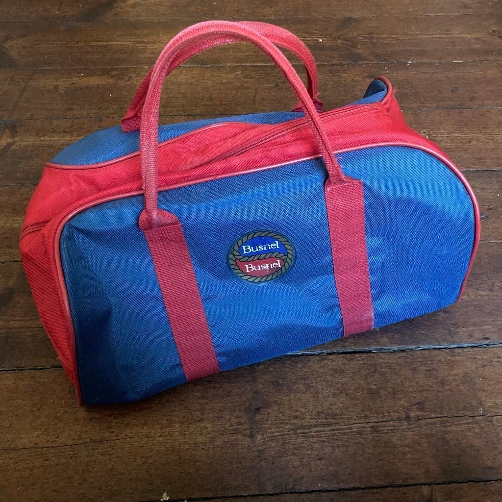 Vintage Busnel väska weekendbag bag retro röd blå | Köp på Tradera ...