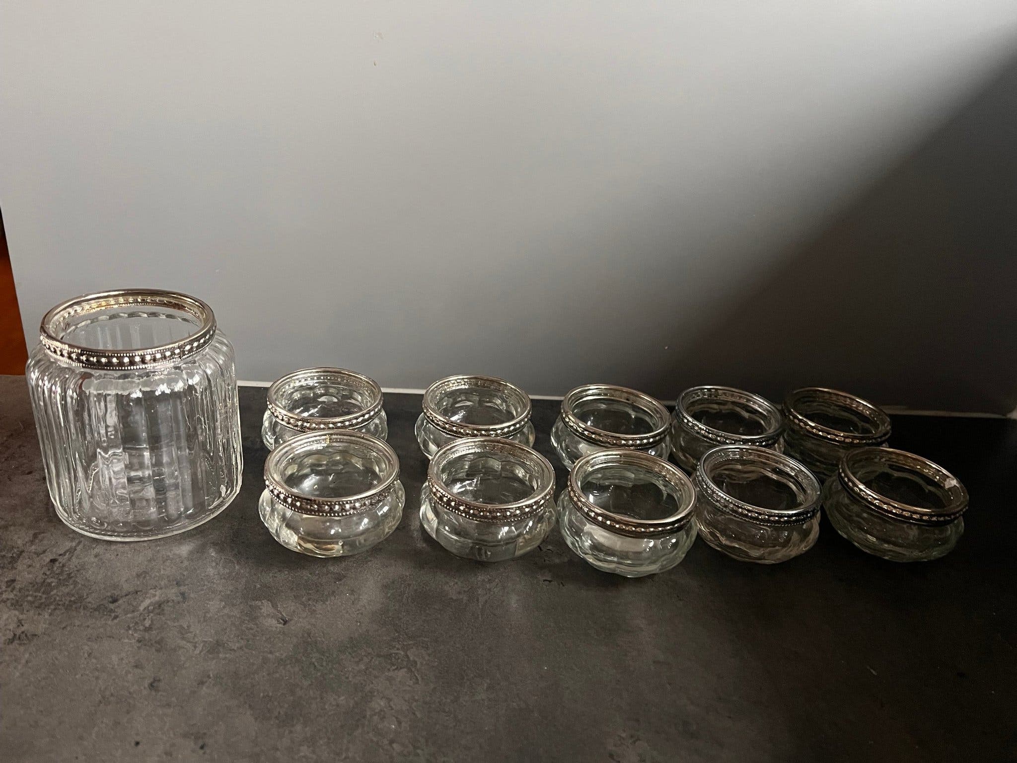 Glaslyktor med silverkant. Ljuslyktor | Köp på Tradera (705048036)