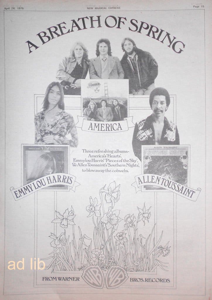 EMMYLOU HARRIS, AMERICA, ALLEN TOUSSAINT - WARN.. | Köp på Tradera ...