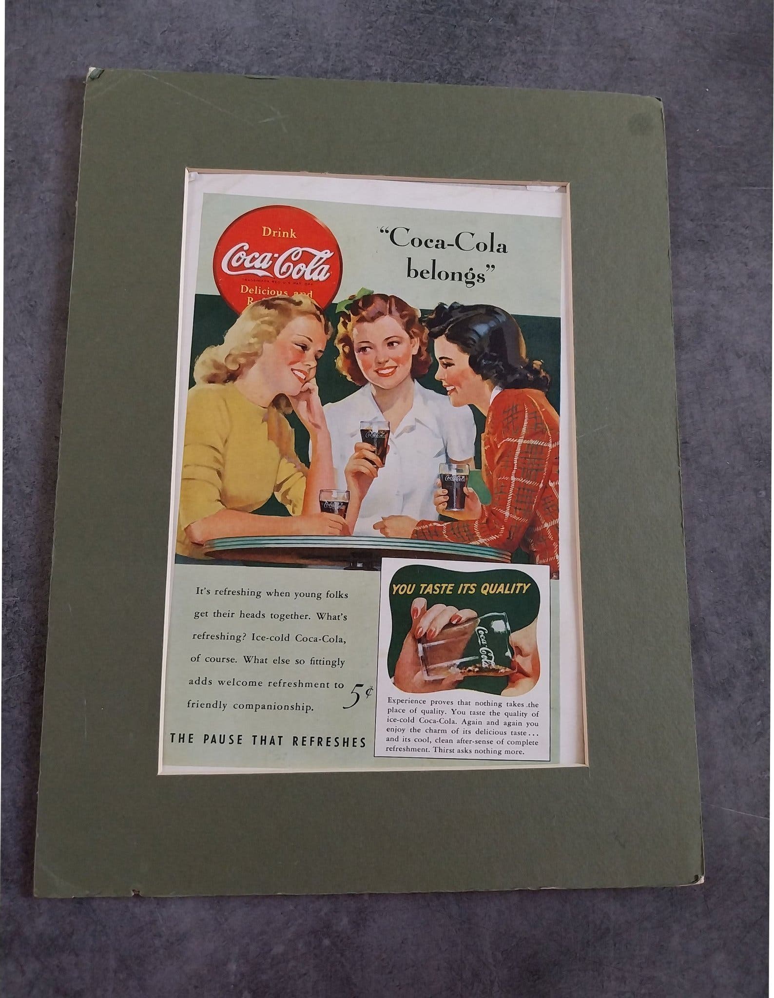 Coca-Cola Reklam från 1940-talet | Köp på Tradera (672267458)