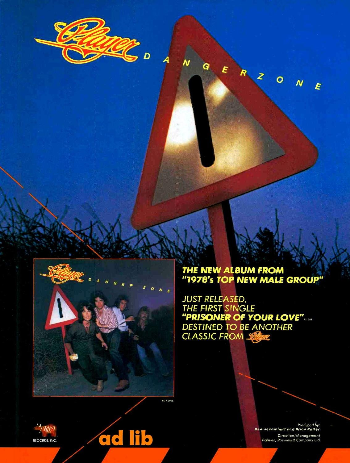 PLAYER - DANGER ZONE, STOR TIDNINGSANNONS, AD 1.. | Köp på Tradera ...