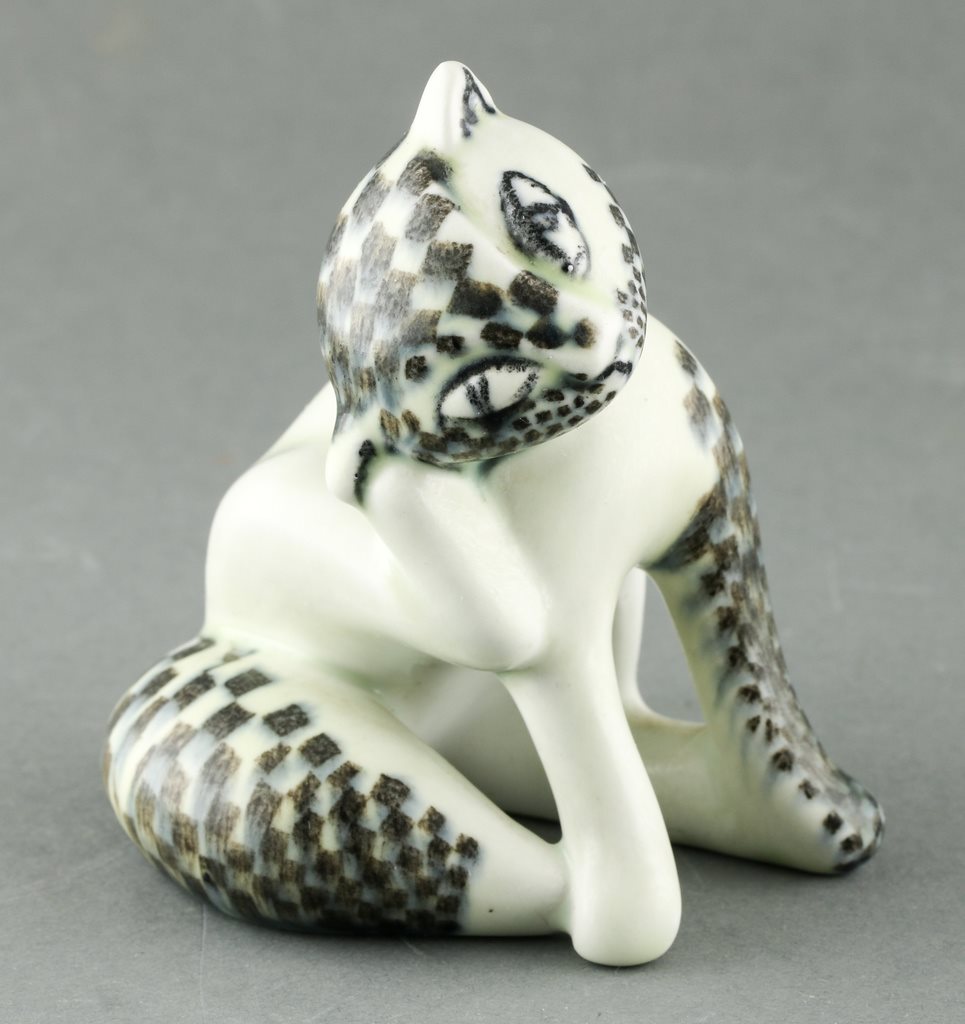 Katt figurin Rörstrand Olga Wehtje Wallenberg 1950-tal | Barnebys