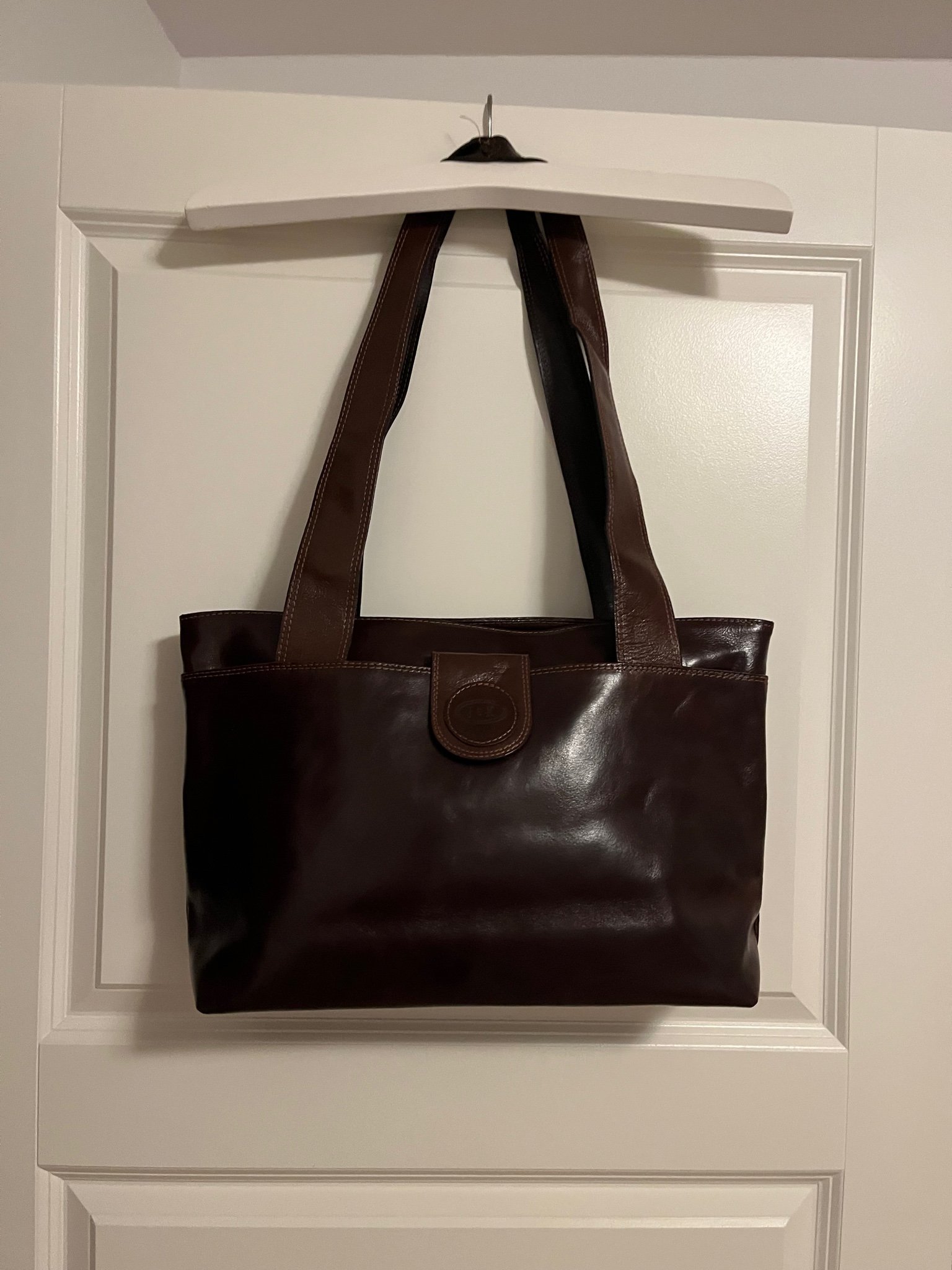 J&K Genuine Cow Leather brun handväska | Köp på Tradera (709472217)