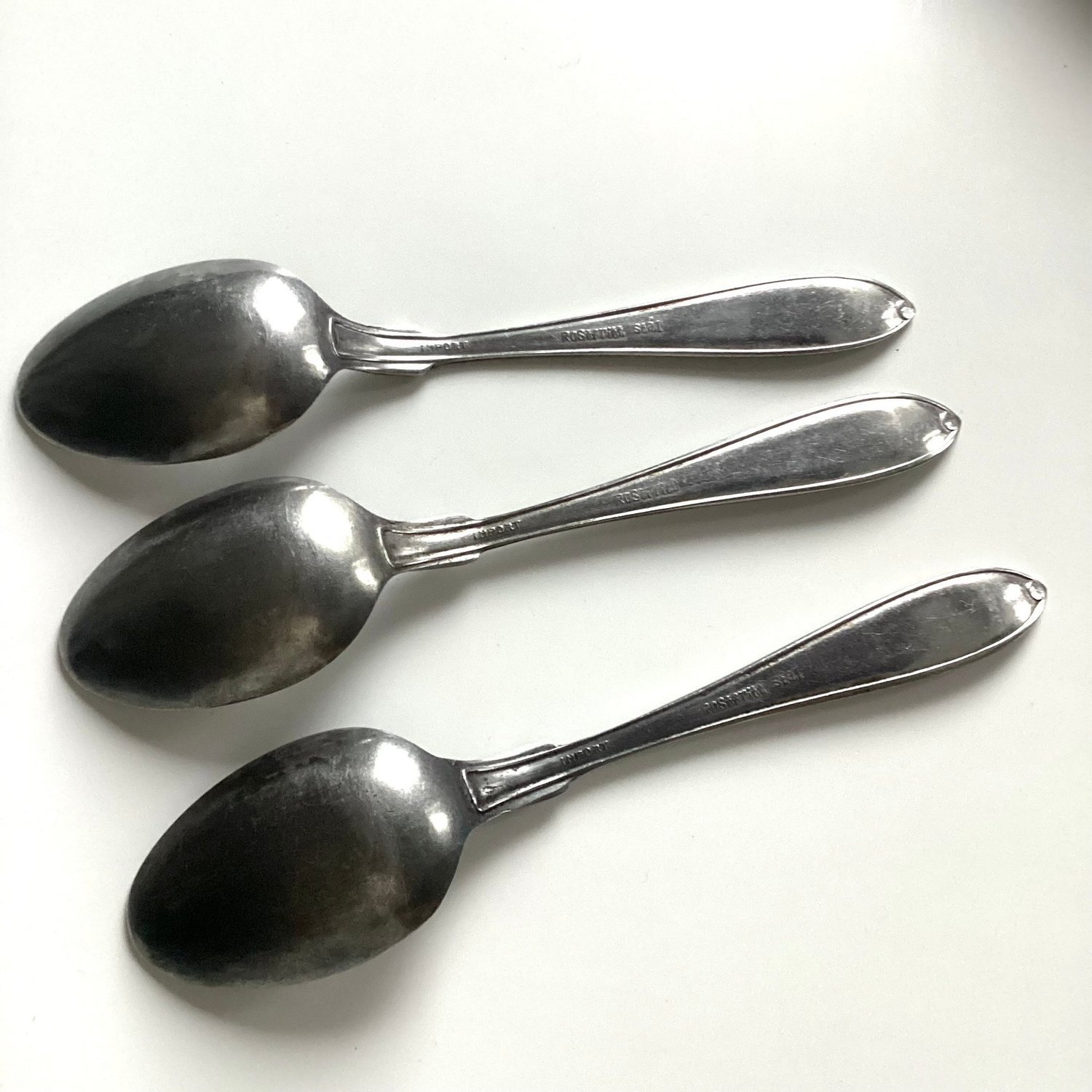 Äldre Teskedar 3st Märkta med IMPORT ROSTFRITT .. | Köp på Tradera ...