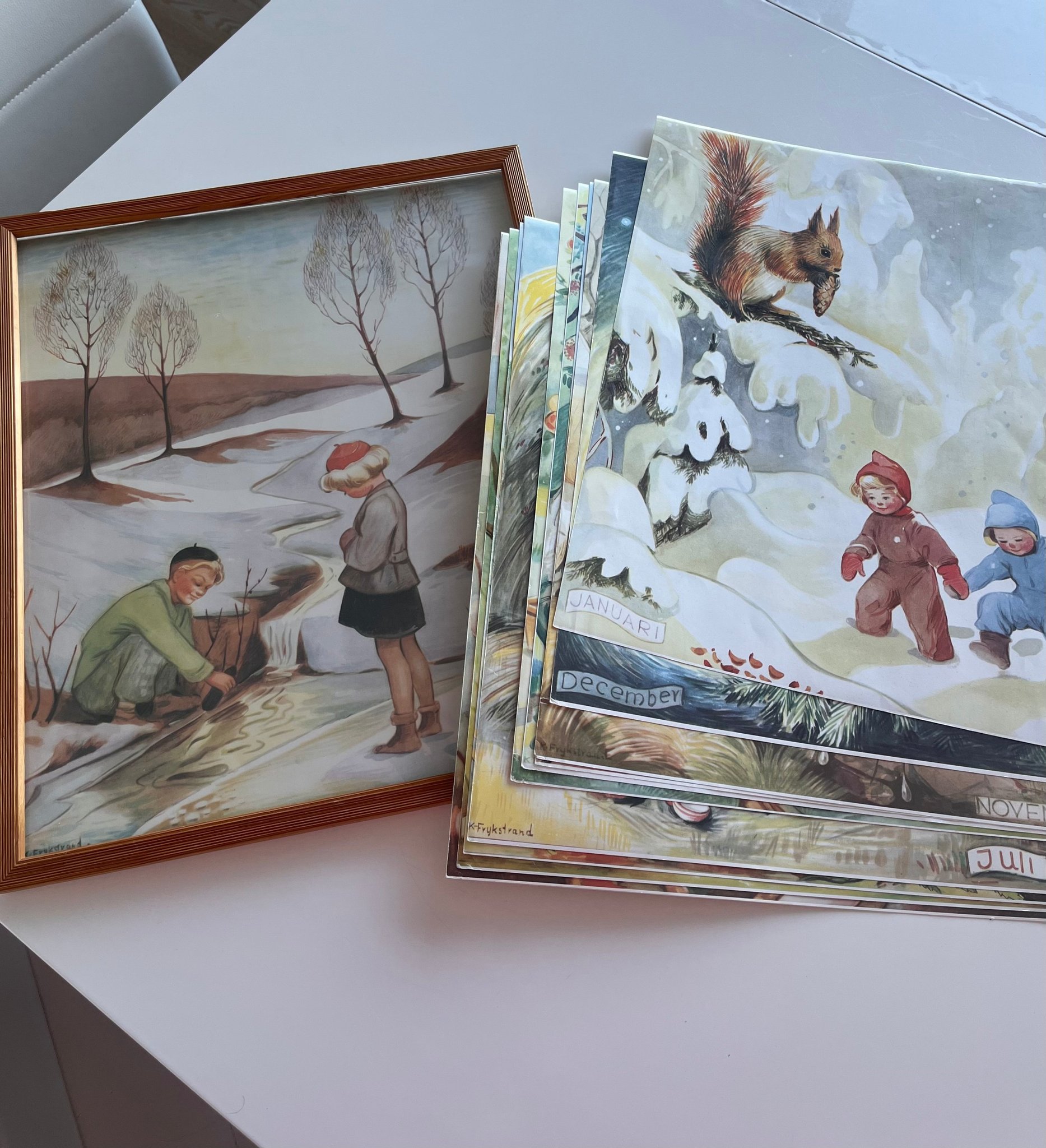 Kerstin Frykstrand tavla årstider dopgåva månad.. | Köp på Tradera ...