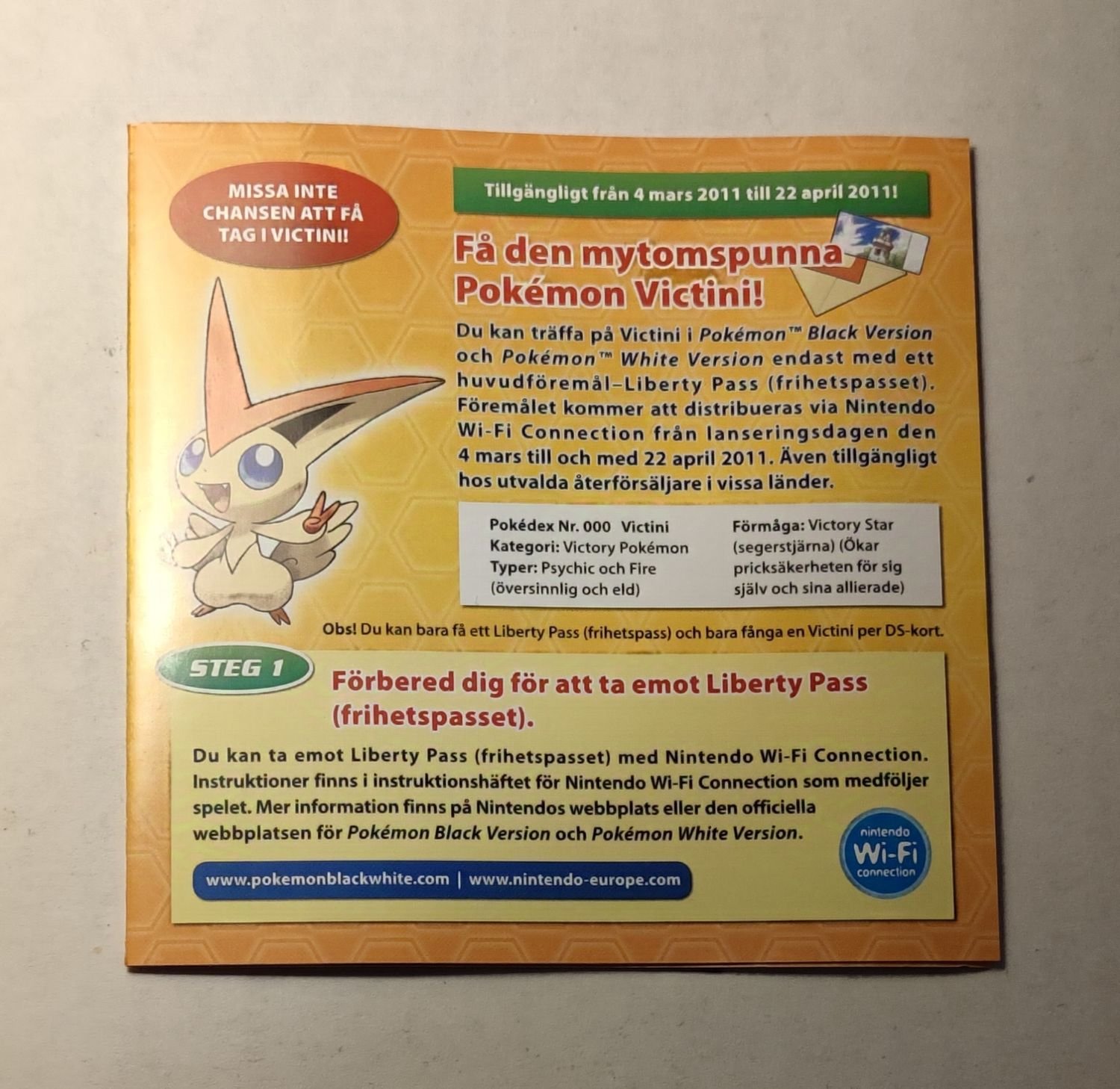 Pokemon White Black Version Victini Information.. | Köp på Tradera ...