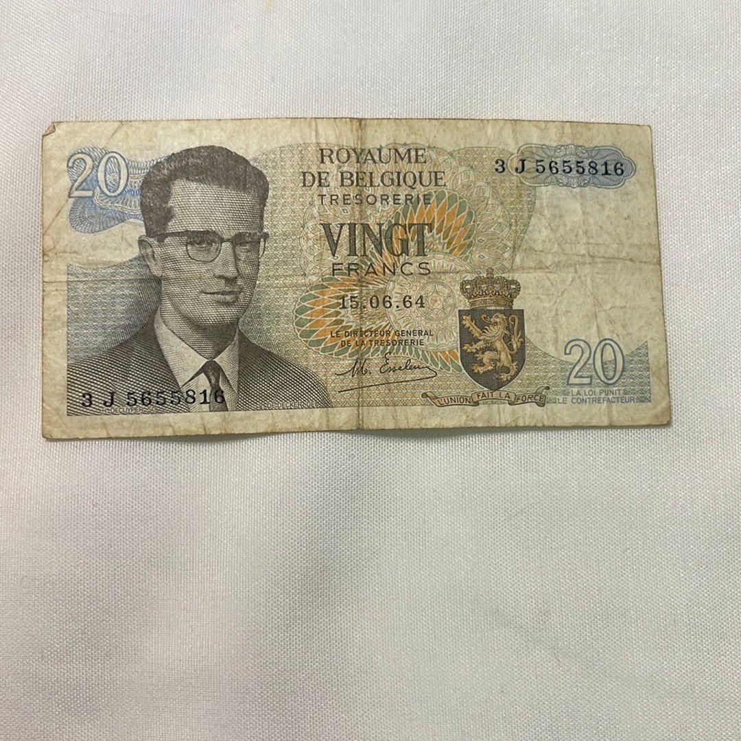 Belgisk Sedel - 20 Francs | Köp på Tradera (709638912)