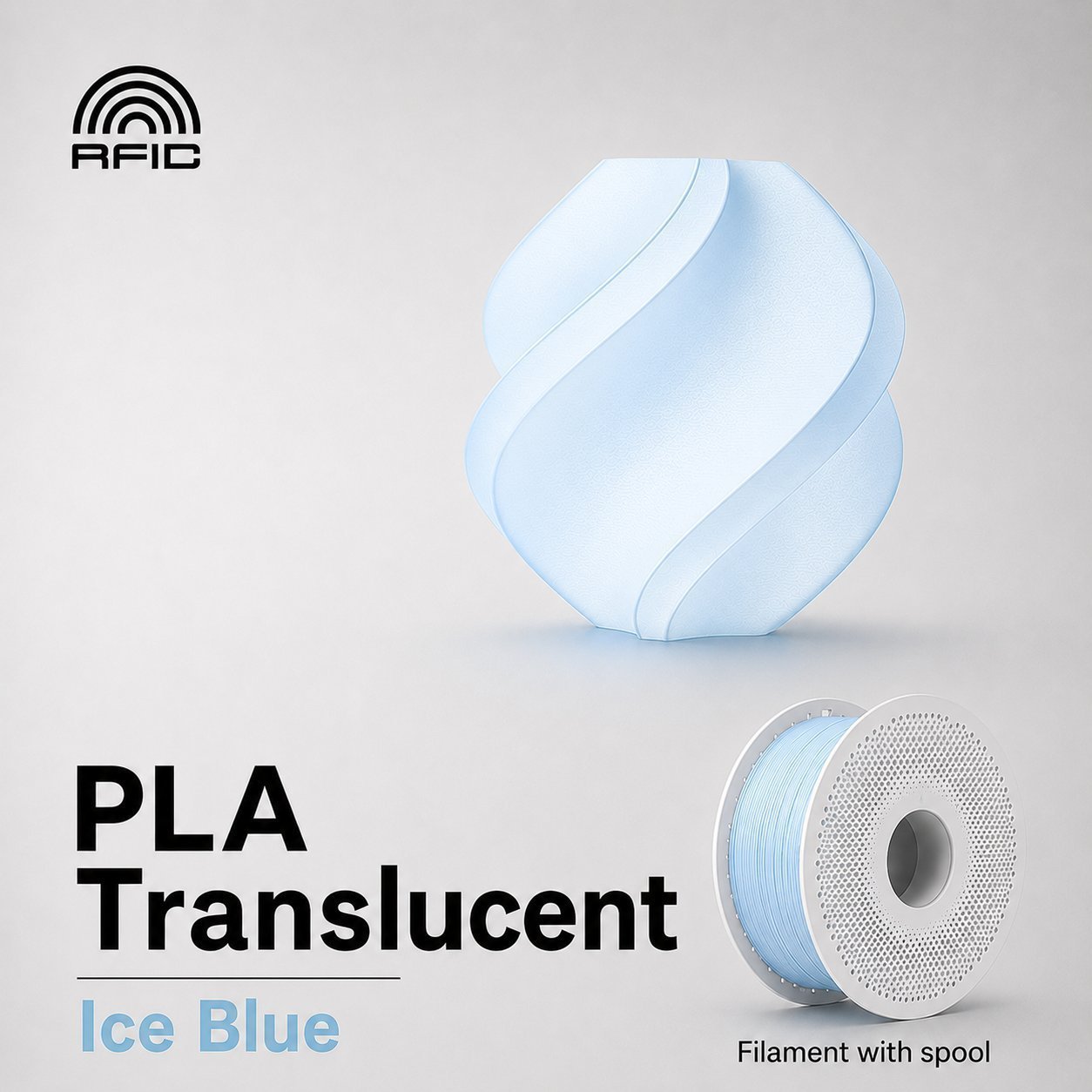 Bambu Lab PLA Translucent Ice Bl.. | Köp från 3D Printa på Tradera ...