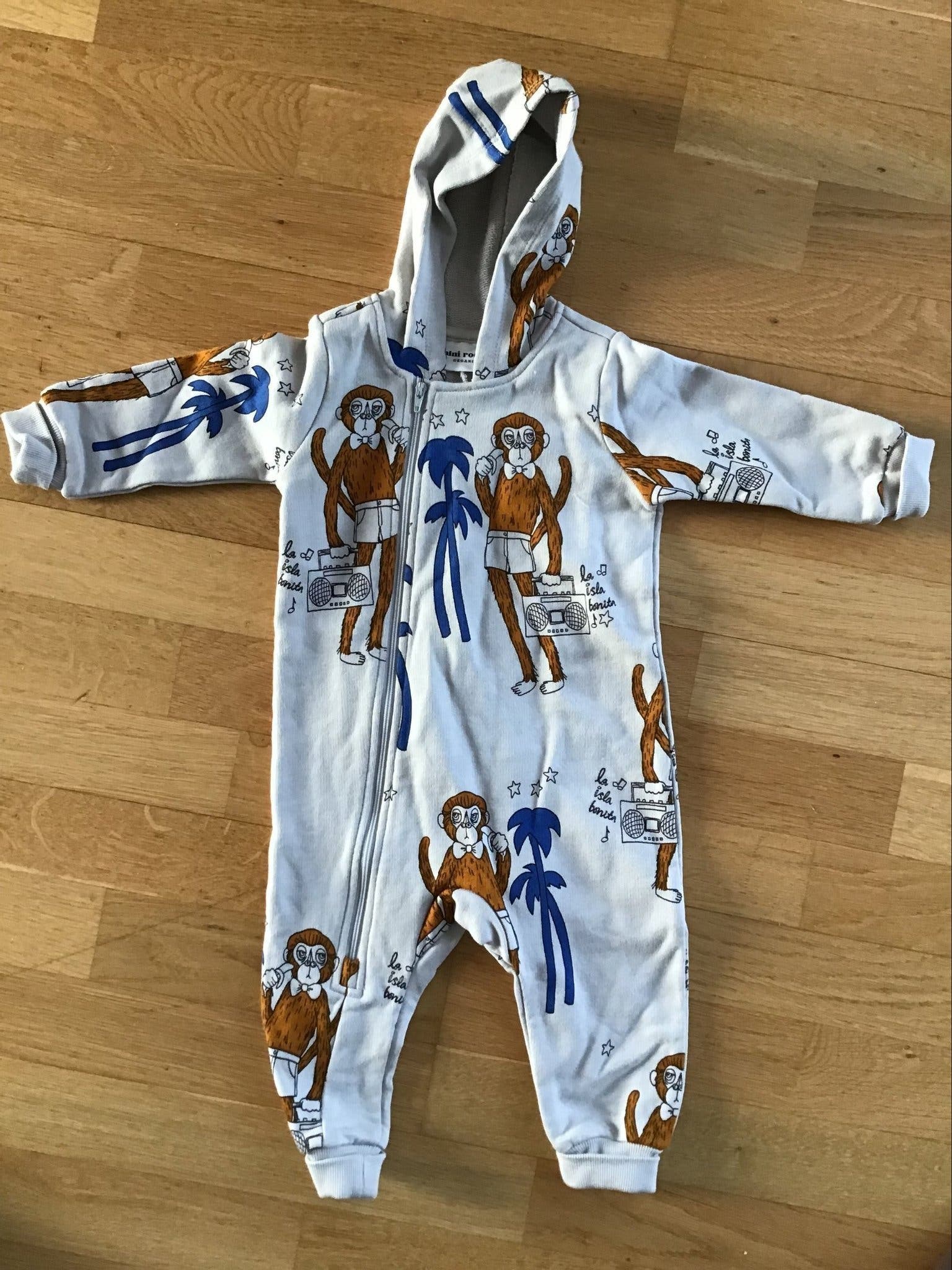 Mini Rodini 68/74 ny grå onesie, cool monkey | Köp på Tradera (694682169)