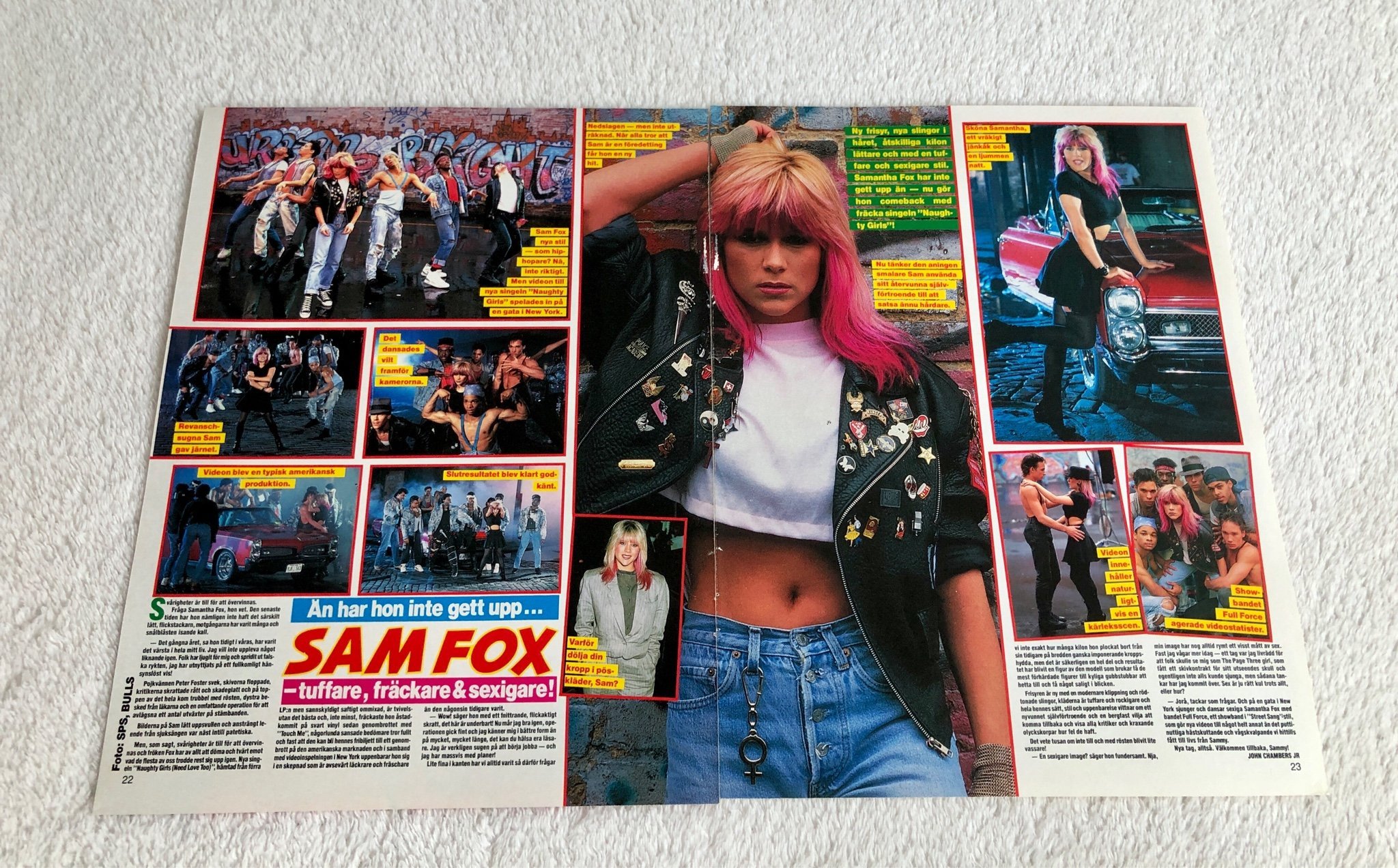 Se produkter som liknar SAMANTHA SAM FOX affisch urkl.. på Tradera ...