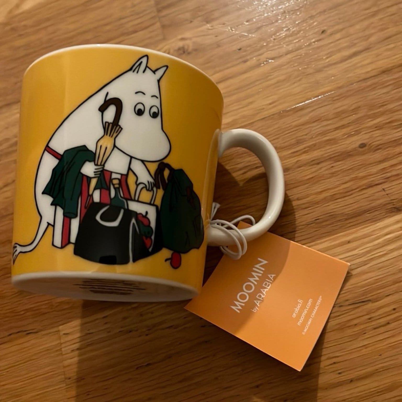Arabia Mumin Mugg Muminmamma apricot med Erik egg | Köp på Tradera ...