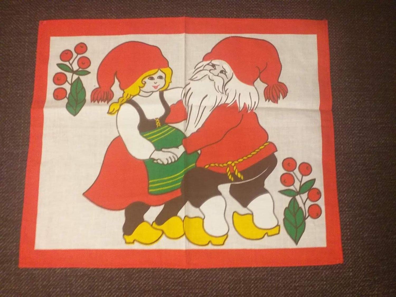 Julduk med fina Tomtemor och Tomtefar i Bomulls.. | Köp på Tradera ...