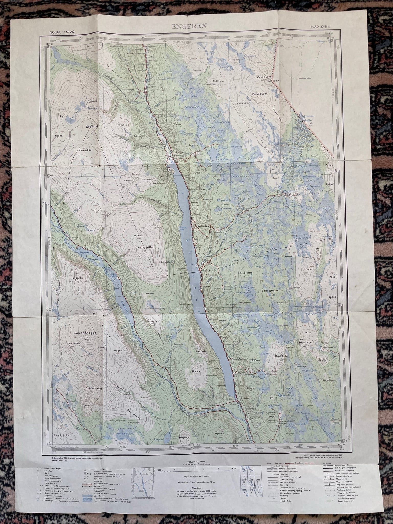 Karta - Engeren, Hedmark, Norge | Köp på Tradera (714682255)