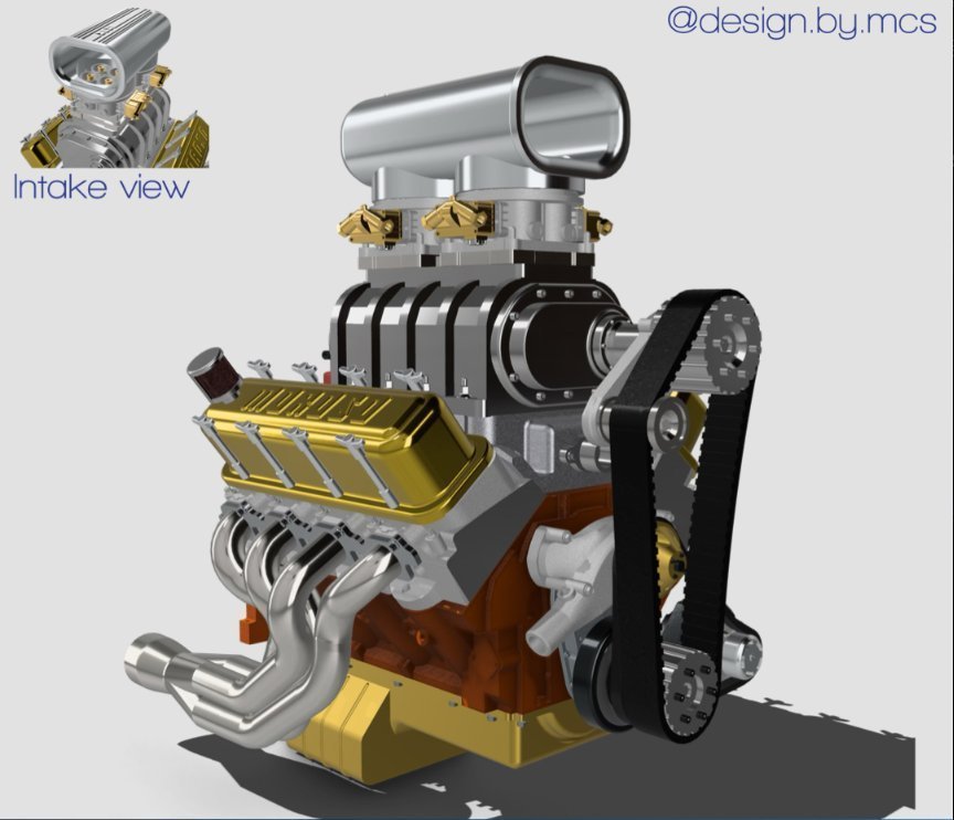 1/24 1980s Style Blown Big Block Chevy Engine BBC | Köp på Tradera ...