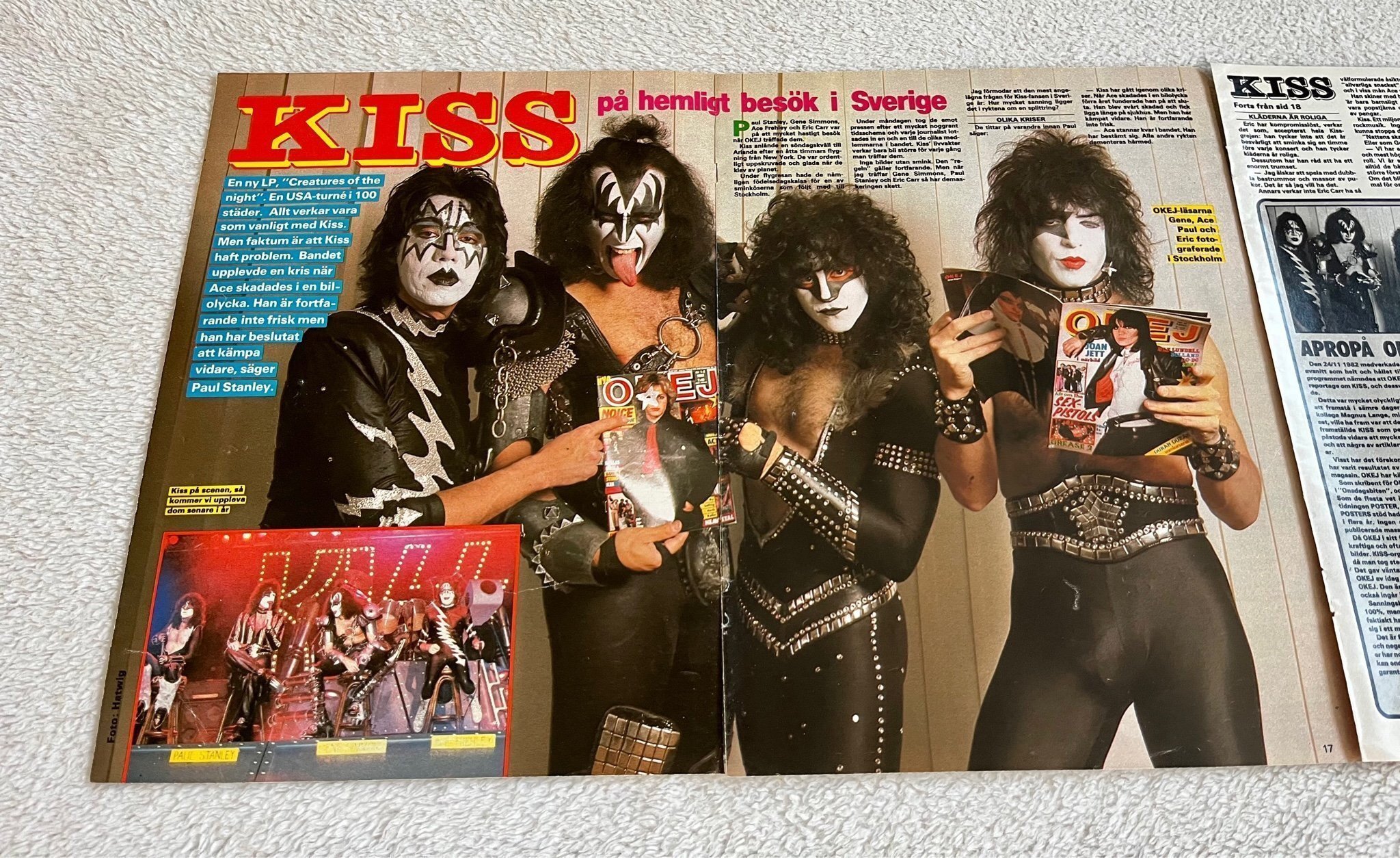 KISS 1982 reportage poster Tidningen Okej 1980-.. | Köp på Tradera ...