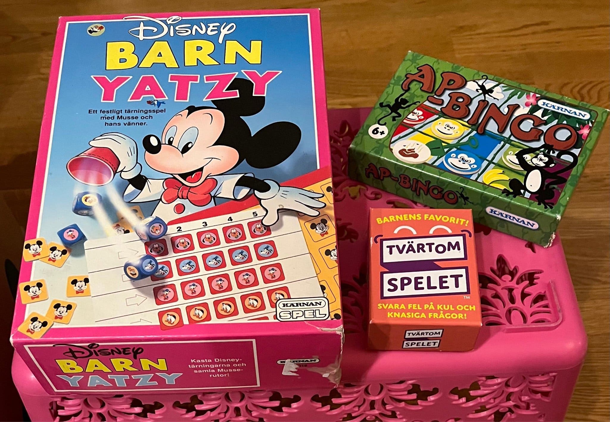 Barnspel: Disney Yatzy, Ap-Bingo, Tvärtom Spele.. | Köp på Tradera ...