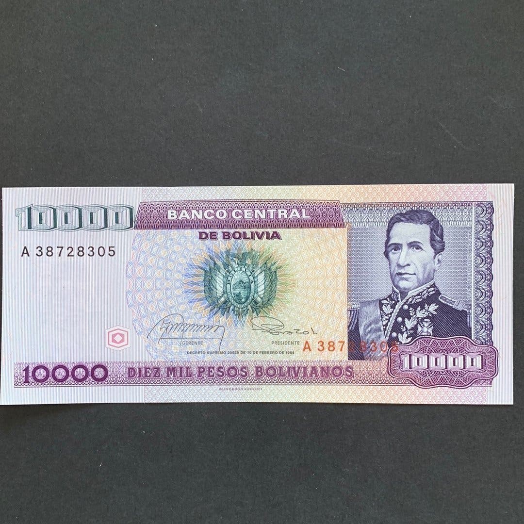 Se produkter som liknar Boliviansk sedel - 10000 Diez.. på Tradera ...