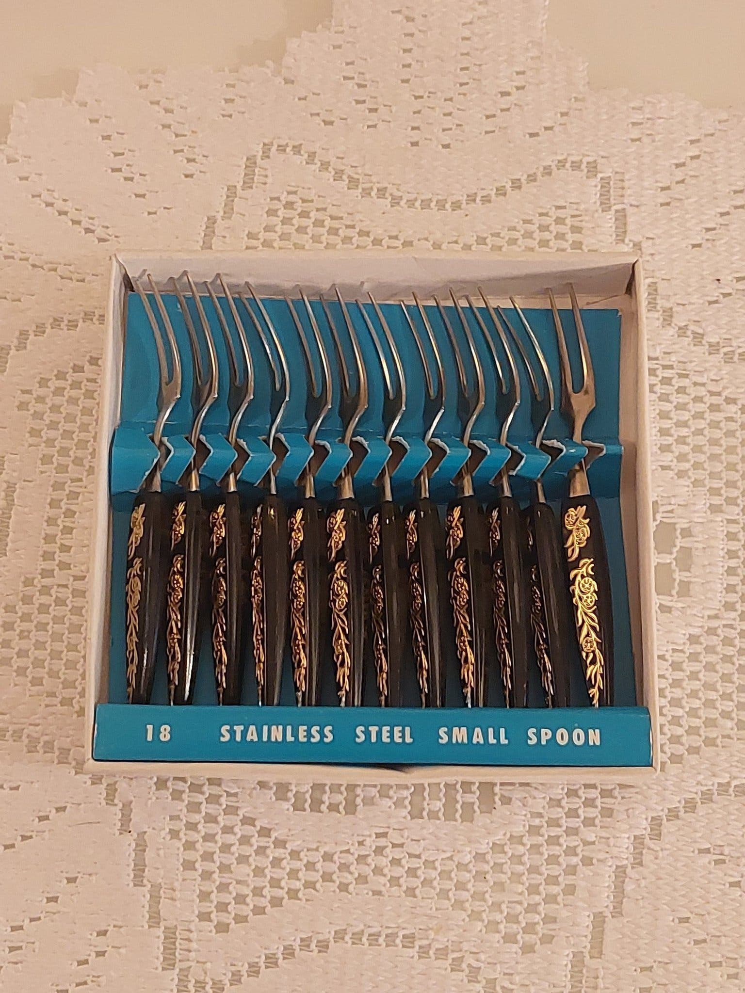 12 vintage Gafflar i Rostfritt Stål | Köp på Tradera (706211966)