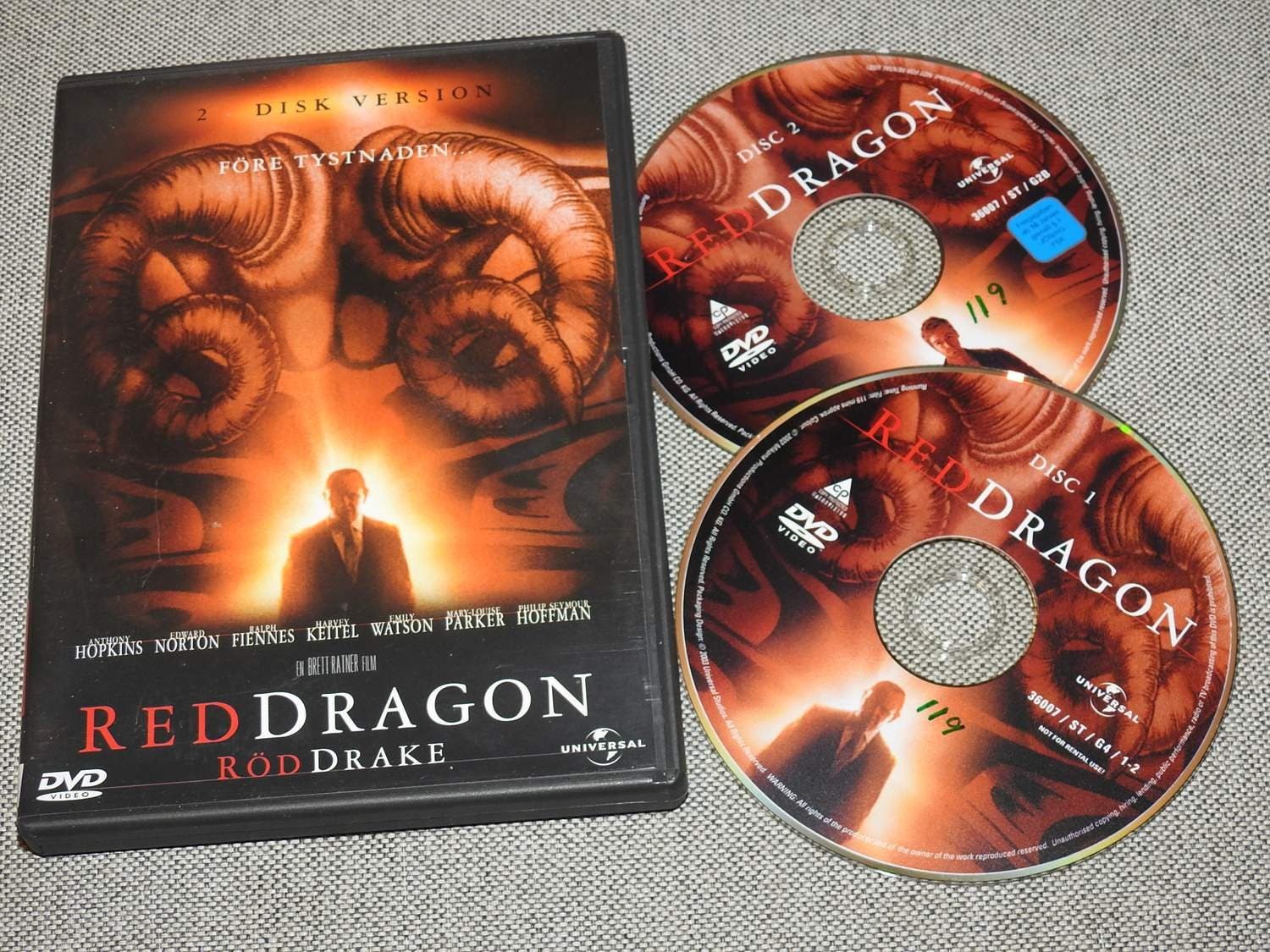 Red Dragon DVD (2 disc) Anthony Hopkins Röd Drake | Köp på Tradera ...