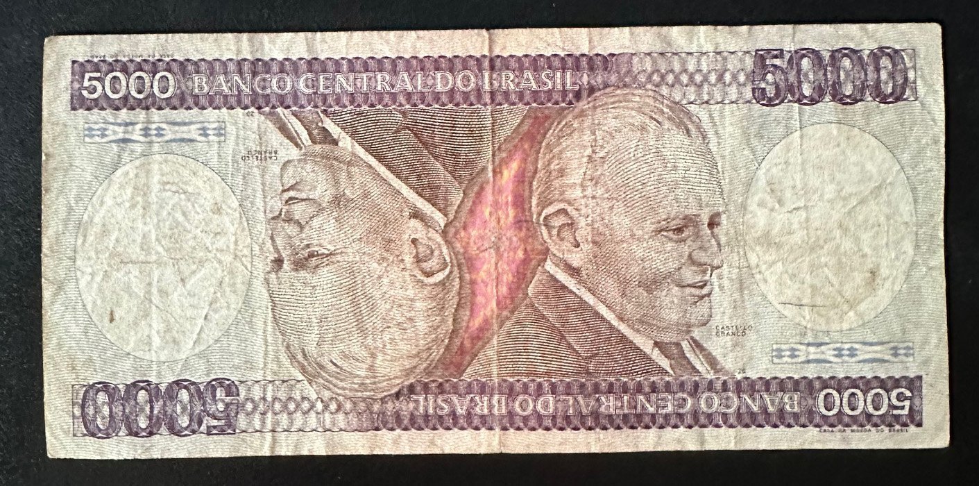 Sedel från Brasilien 5000 Cruzeiros / Banknote .. | Köp på Tradera ...