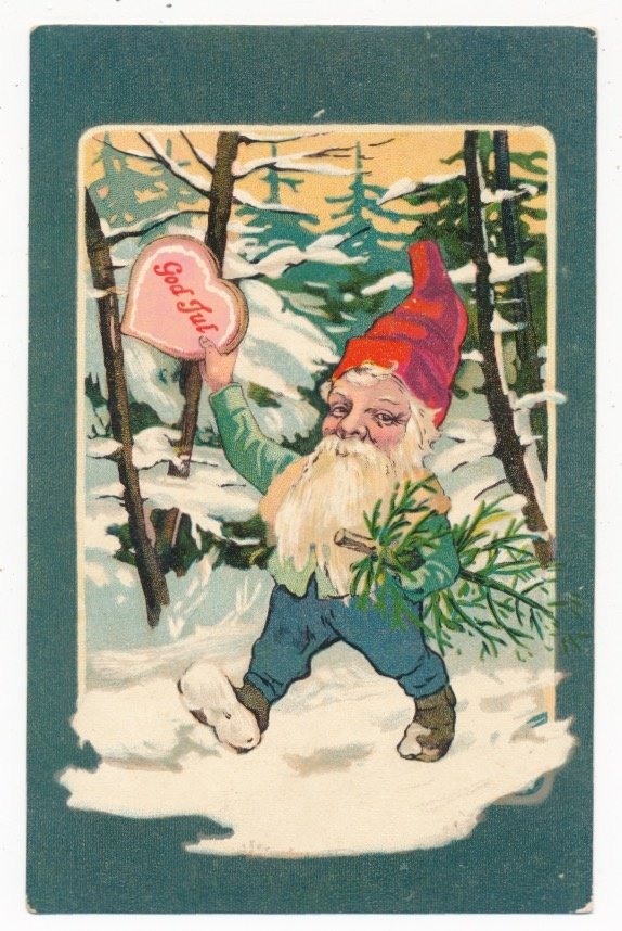 Julkort Tomte i skog håller.. | Köp från BrunnstaHandel på Tradera ...