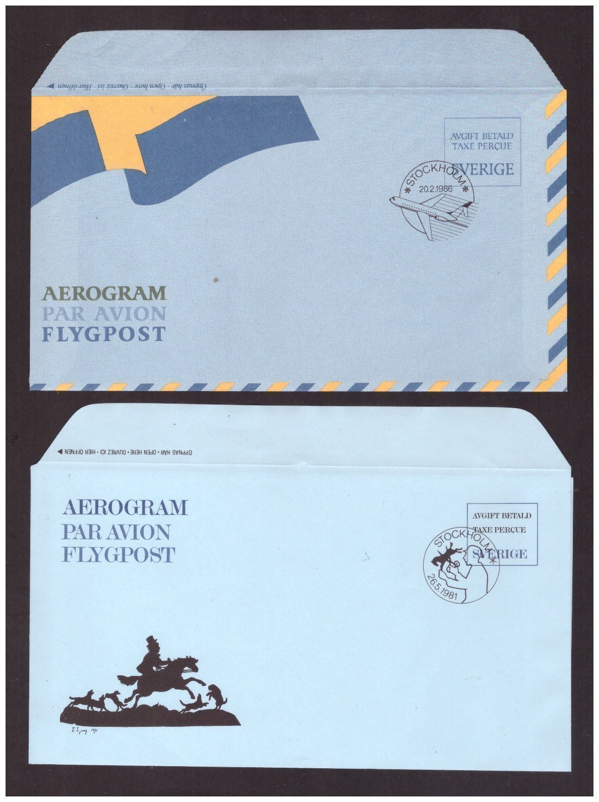SVERIGE. AEROGRAM 5st. POST BREV 4st OCH 1 PORT.. | Köp på Tradera ...