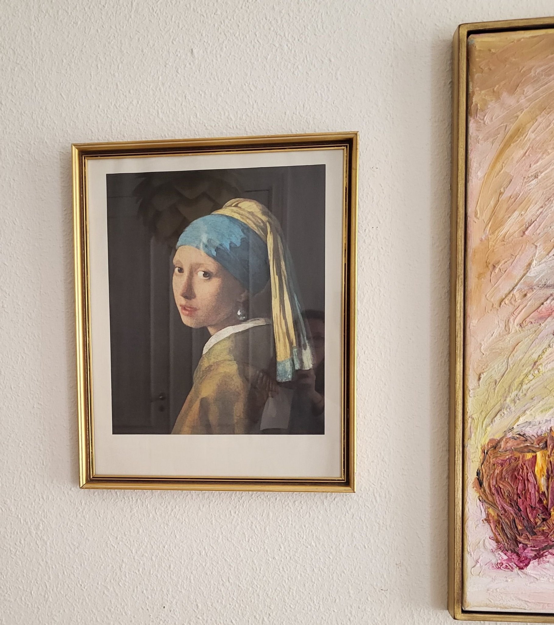 Tavla Vermeer Flickan med pärlörhänge guldfärga.. | Köp på Tradera ...