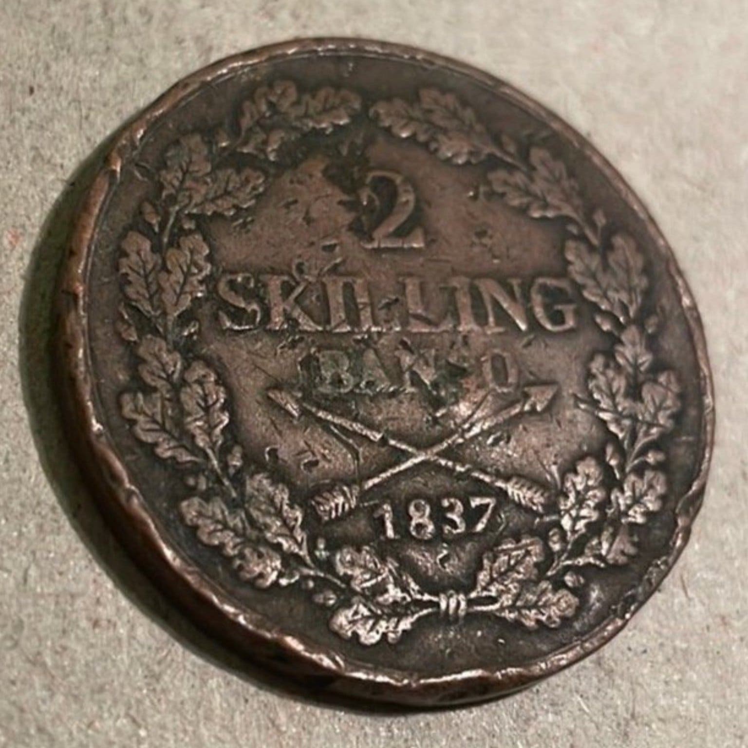 Se produkter som liknar Antikt Mynt 2 Skilling Banco .. på Tradera ...