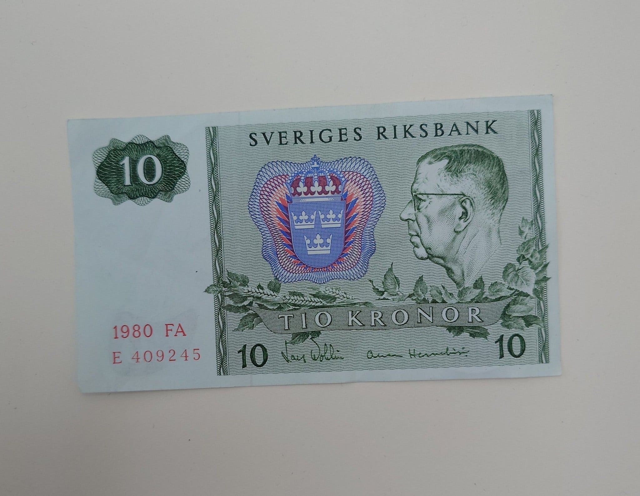Svensk Sedel - 10 Kronor | Köp på Tradera (695451002)