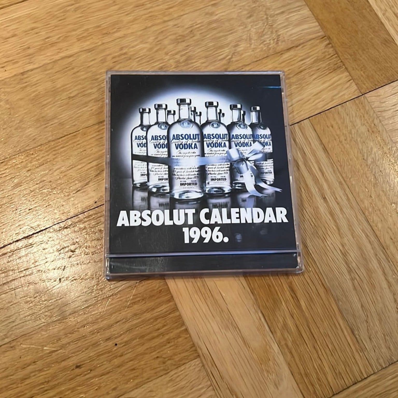 Absolut Kalender 1996 vodka | Köp på Tradera (656175698)