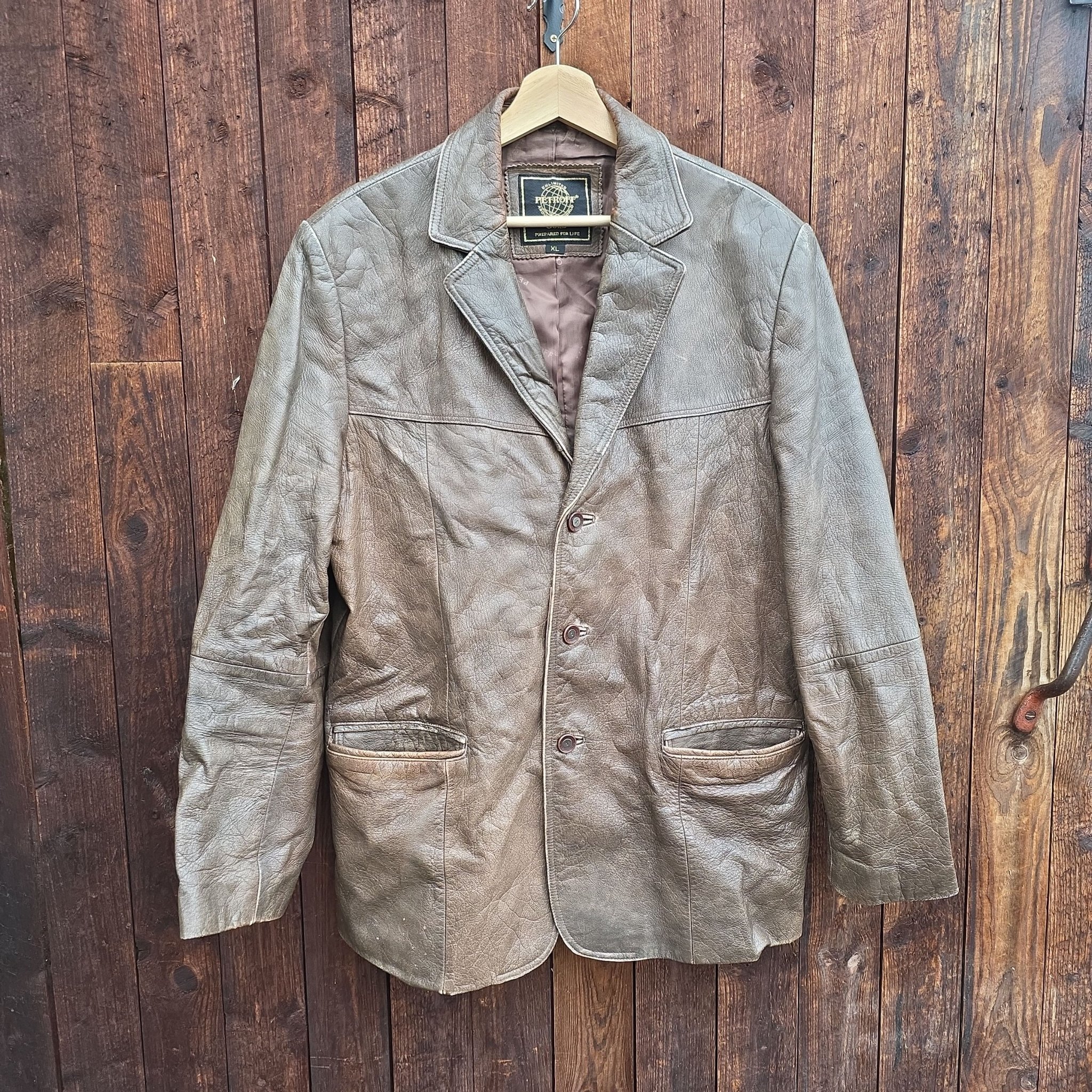 Vintage / Retro Skinnjacka, Petroff, brun, stl XL | Köp på Tradera ...