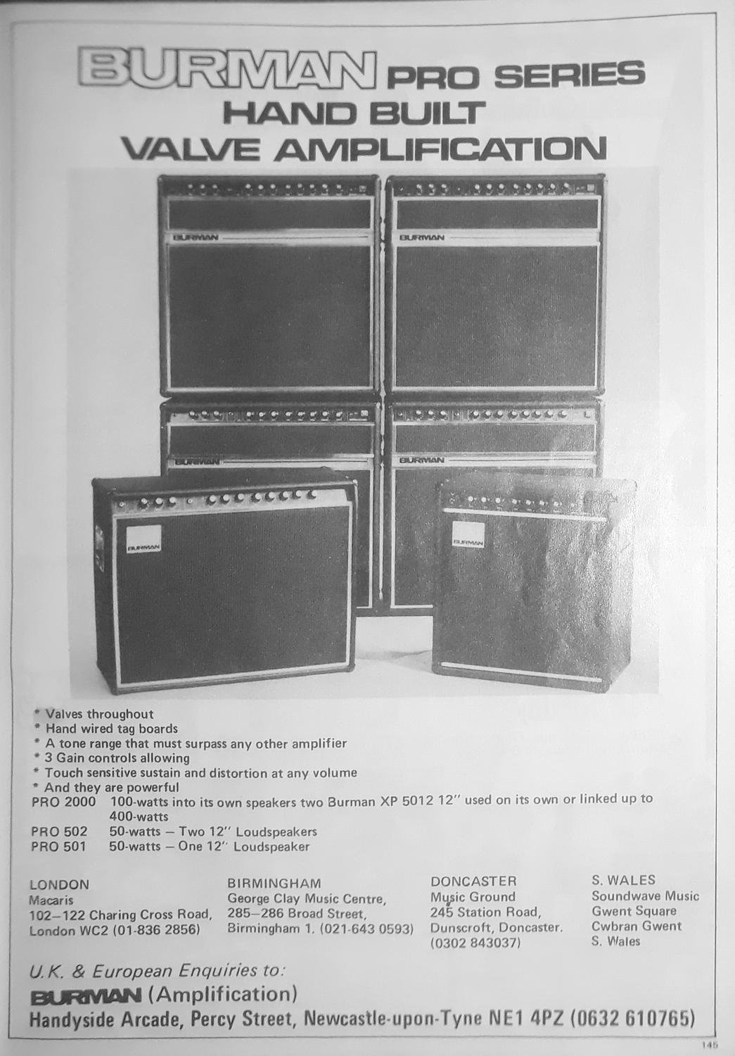 BURMAN PRO SERIES VALVE AMPLIFICATION, ANNONS P.. | Köp på Tradera ...