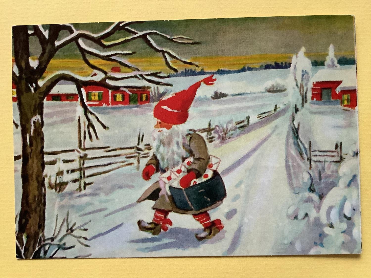 Julkort Tomte ser ut som Stina Broome | Köp på Tradera (648931478)