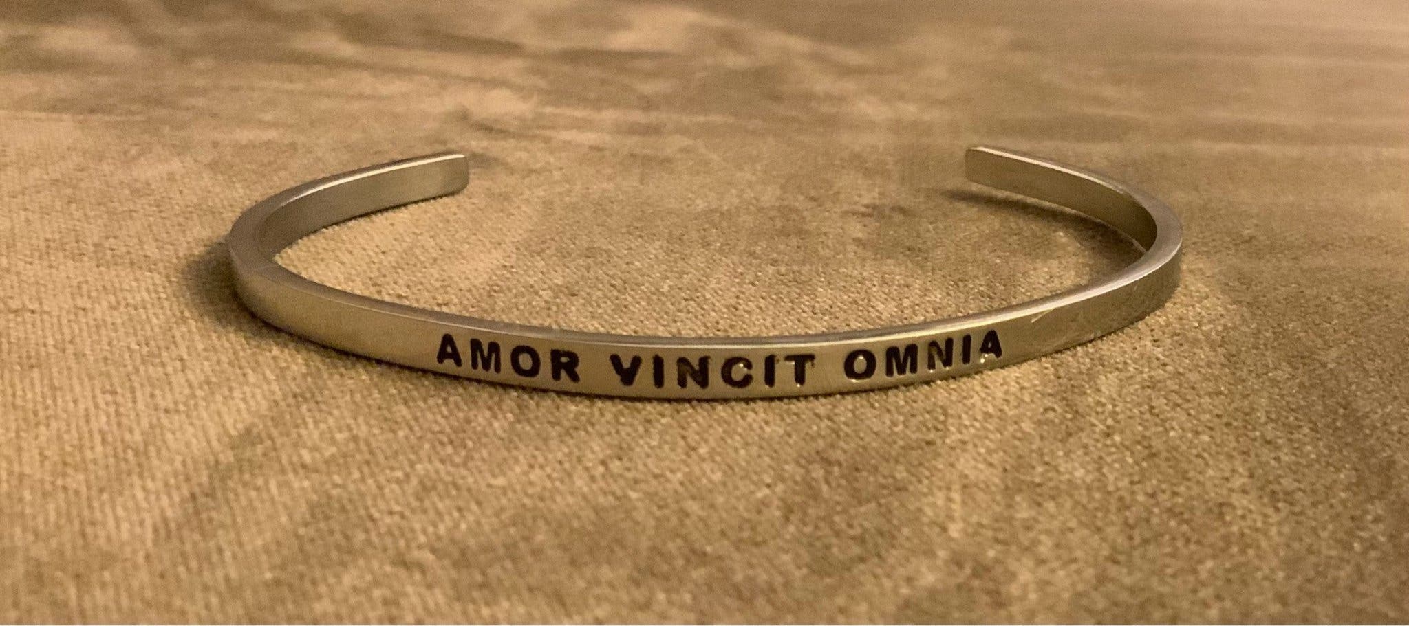 Armband i stål – Amor Vincit Omnia – Daniel Swo.. | Köp på Tradera ...