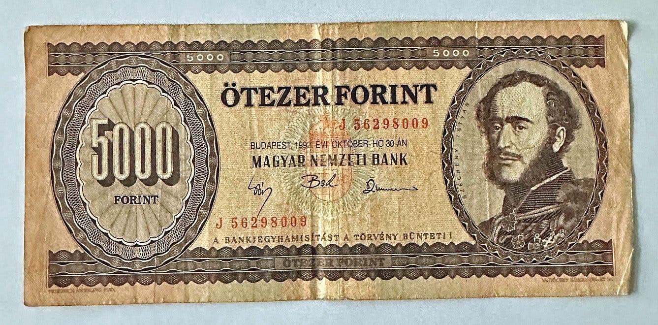 Ungarsk sedel 5000 Forint / Hungarian banknote .. | Köp på Tradera ...