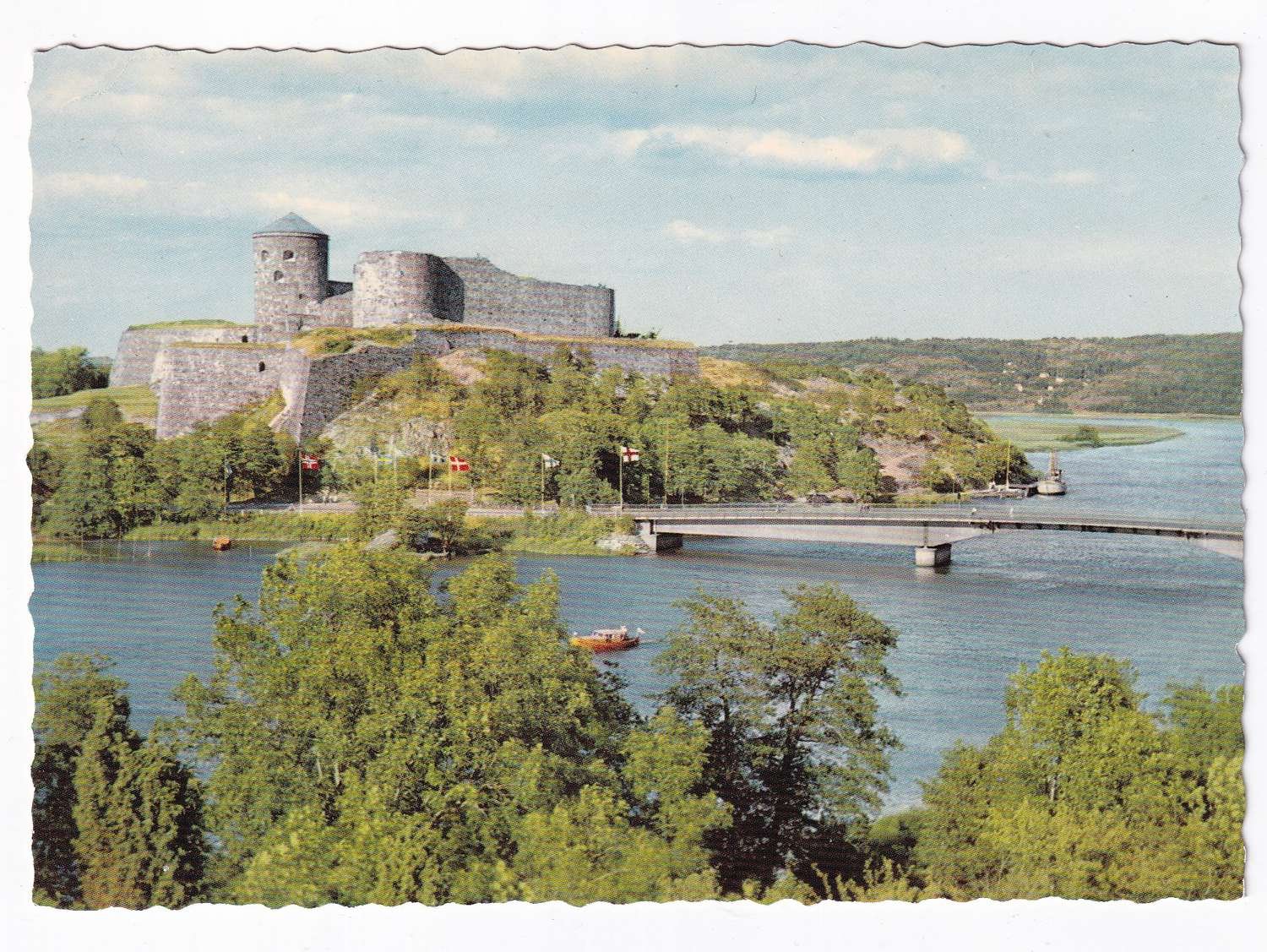 Kungälv. Bohus Fästning med bron över Nordre älv. | Köp på Tradera ...