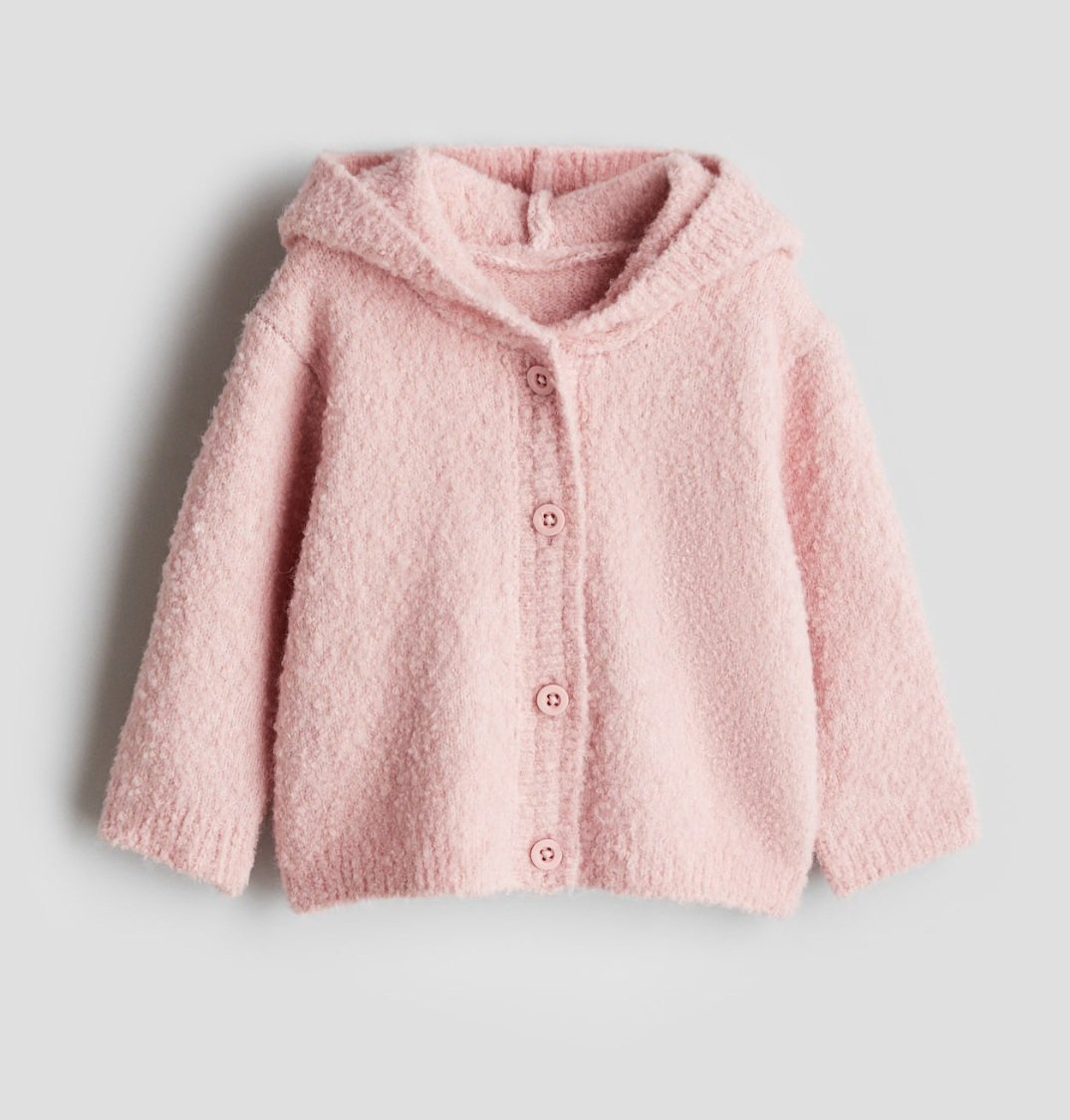 Ny från H&M Söt Rosa Stickad Kofta med Huva Str.. | Köp på Tradera ...