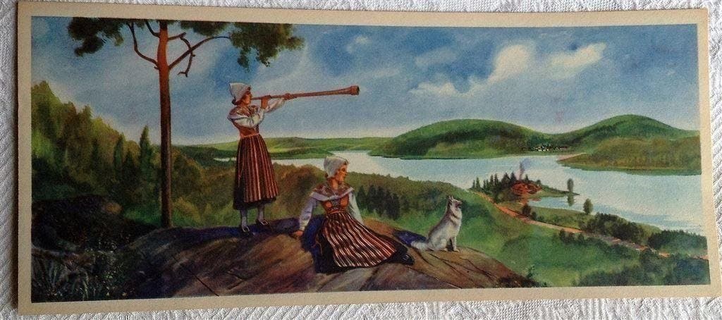 Se produkter som liknar Pappersbonad-Retro-2 kullor o.. på Tradera ...