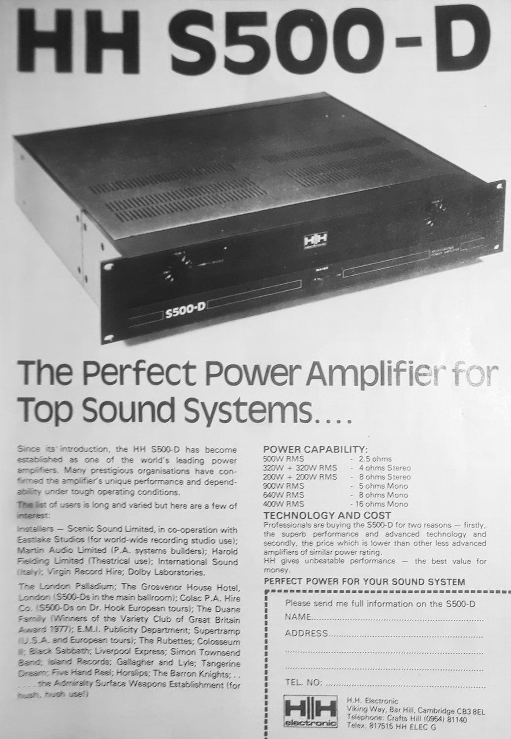 HH POWER AMPLIFIER FOR TOP SOUND SYSTEMS, ANNON.. | Köp på Tradera ...