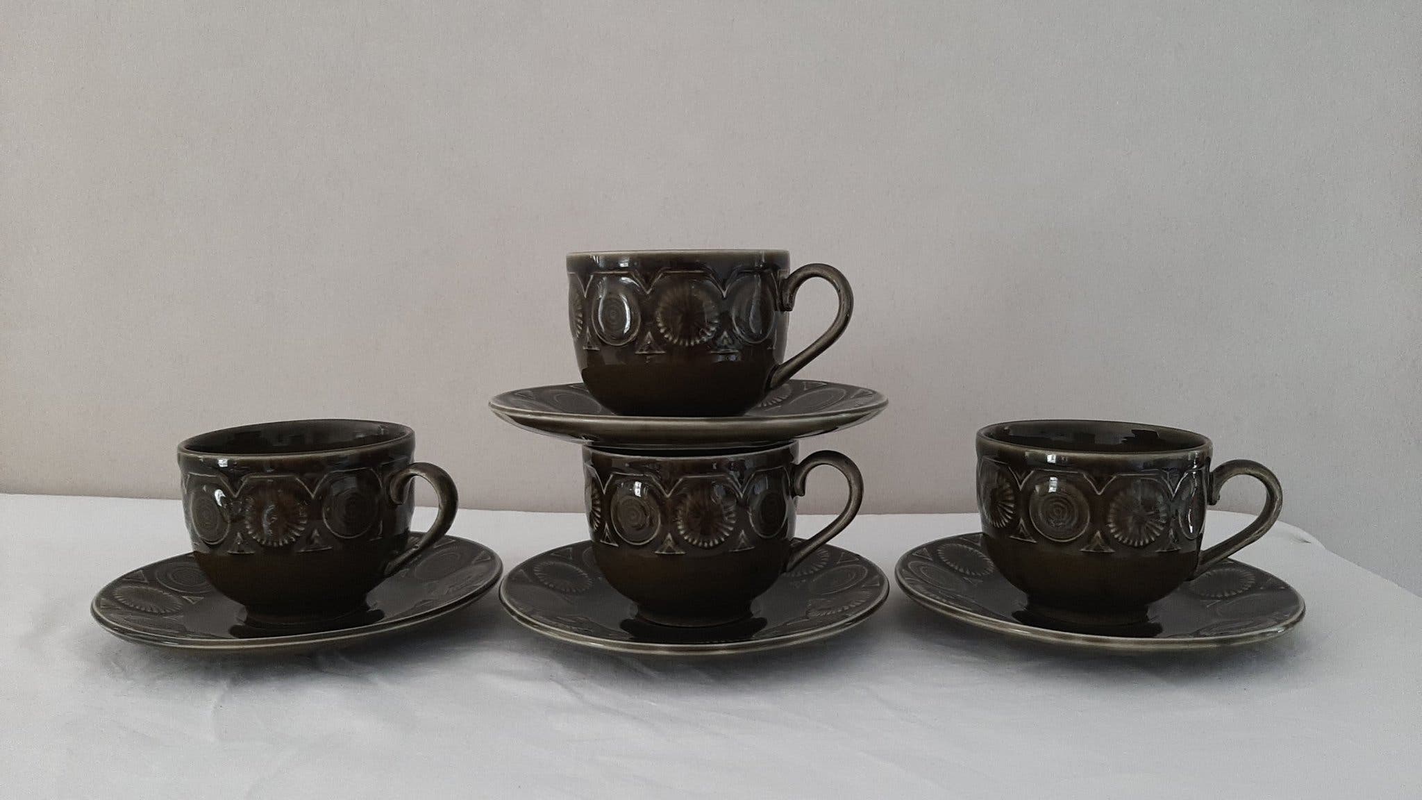 TAMS ENGLAND 4 KAFFE KOPPAR MED FAT RETRO I FIN.. | Köp på Tradera ...
