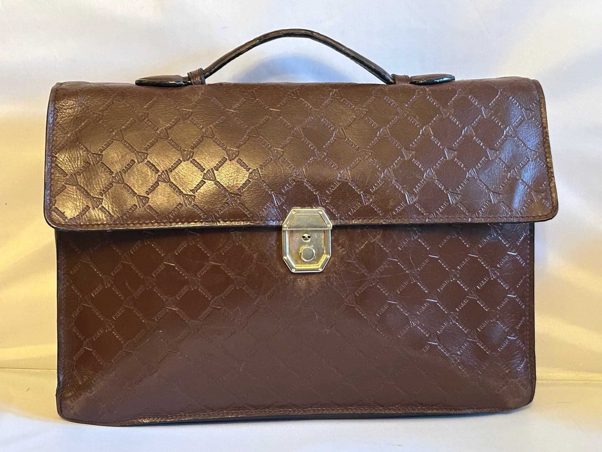 Retro Brun PARIS portfölj, perfekt för dig som .. | Köp på Tradera ...