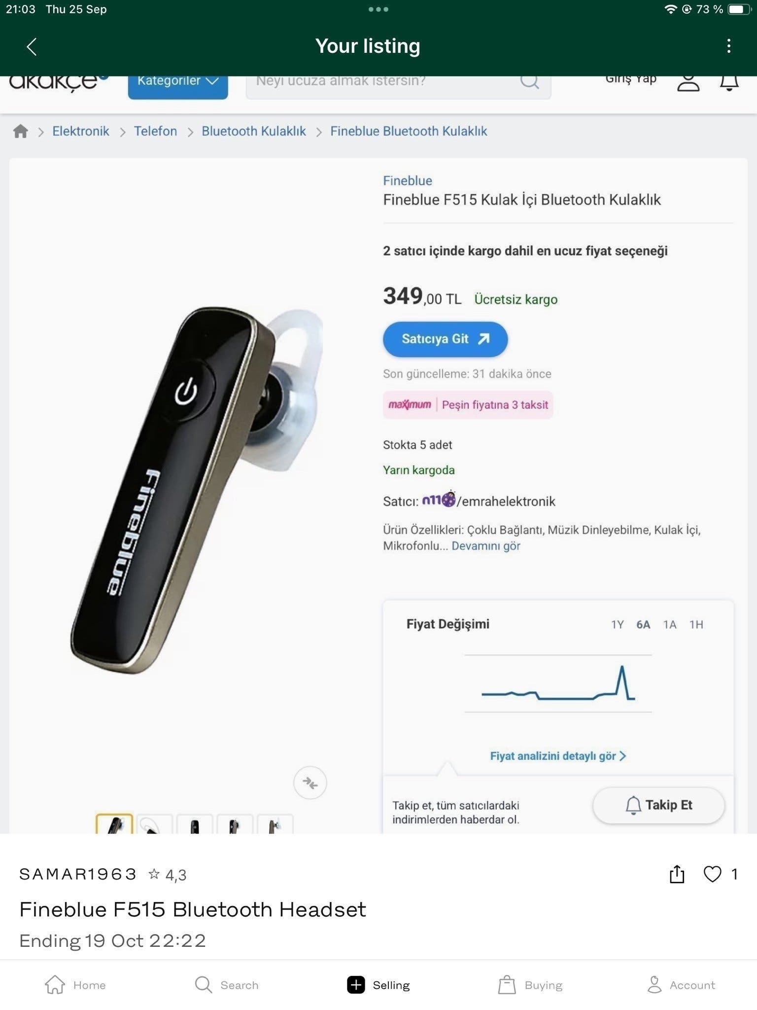 Fineblue F515 Bluetooth Headset | Köp på Tradera (703933545)
