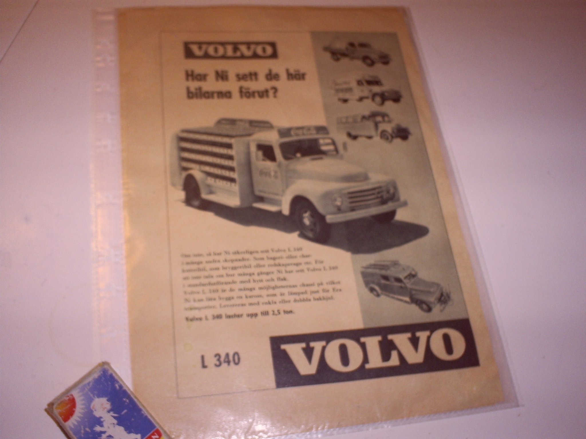 VOLVO LASTBIL L340 & COCA-COLA REKLAM FRÅN 1955 | Köp på Tradera ...