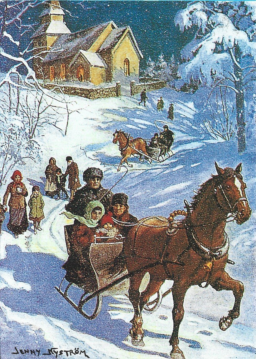 Jenny Nyström. Hästarna med slädar travar hem f.. | Köp på Tradera ...
