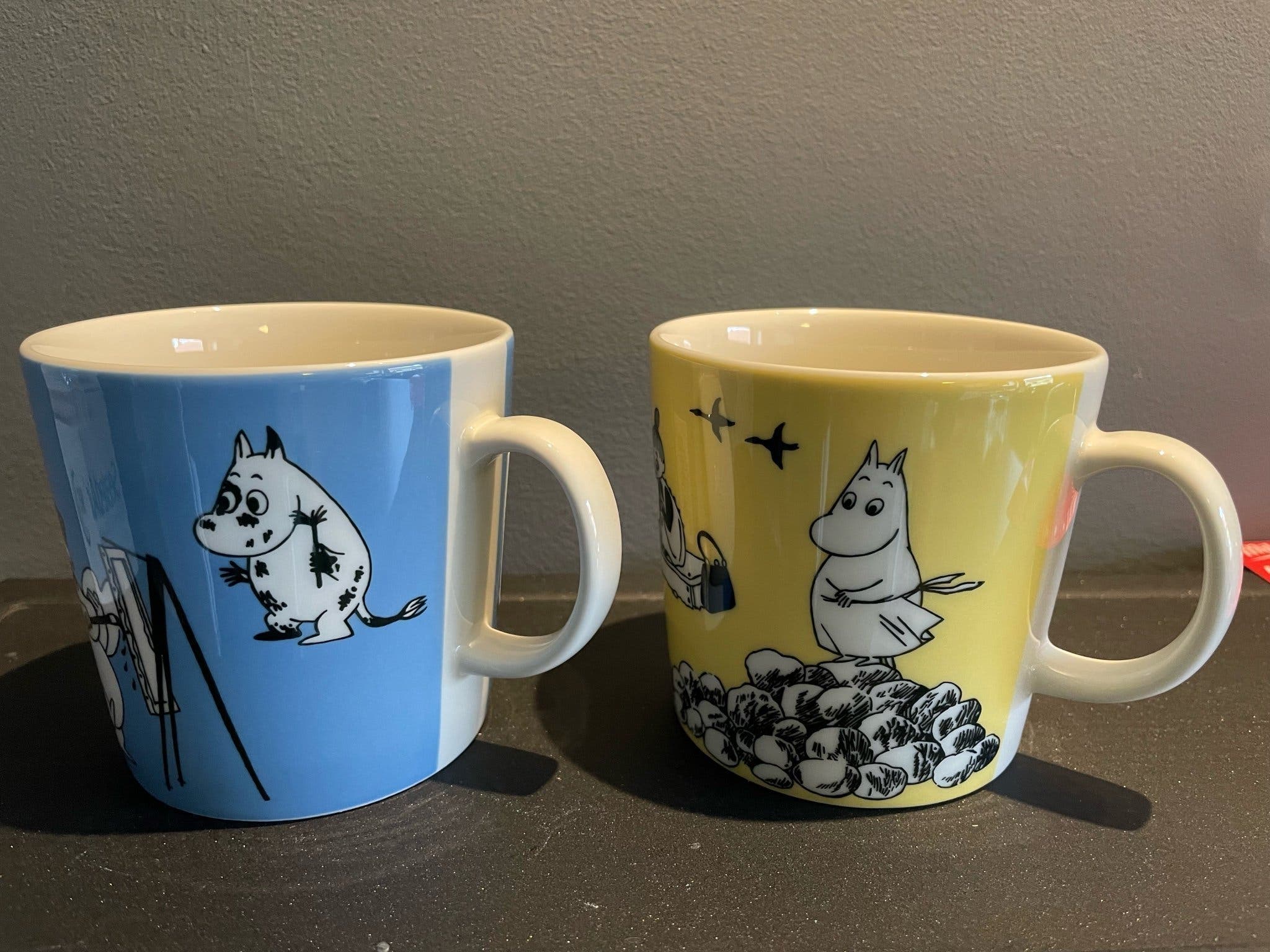 Två stycken Mumin / Moomin Mugg Stor - Rosa 40 .. | Köp på Tradera ...