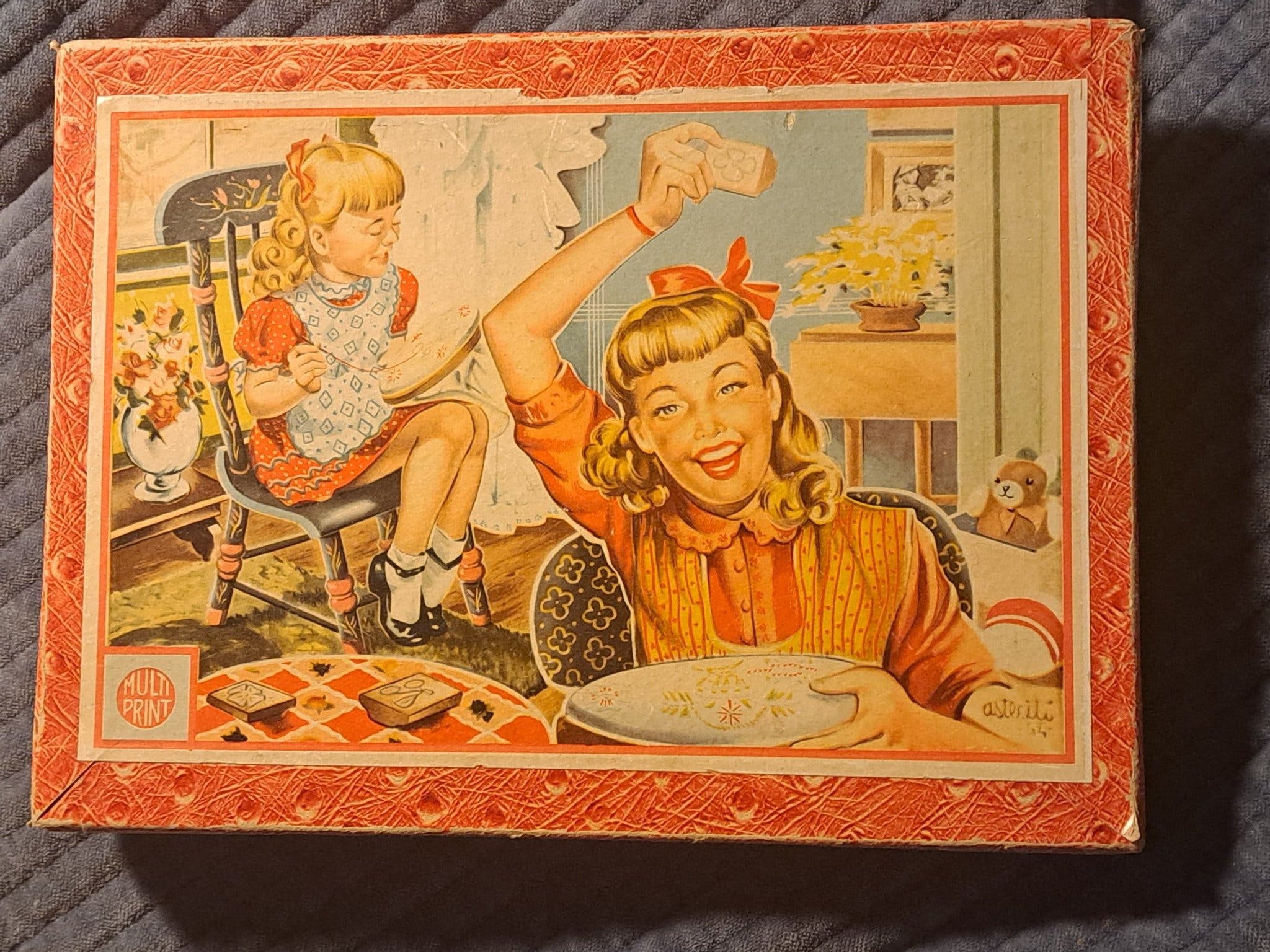 Retro Broderi Set med stämplar, mönster, ram mm.. | Köp på Tradera ...