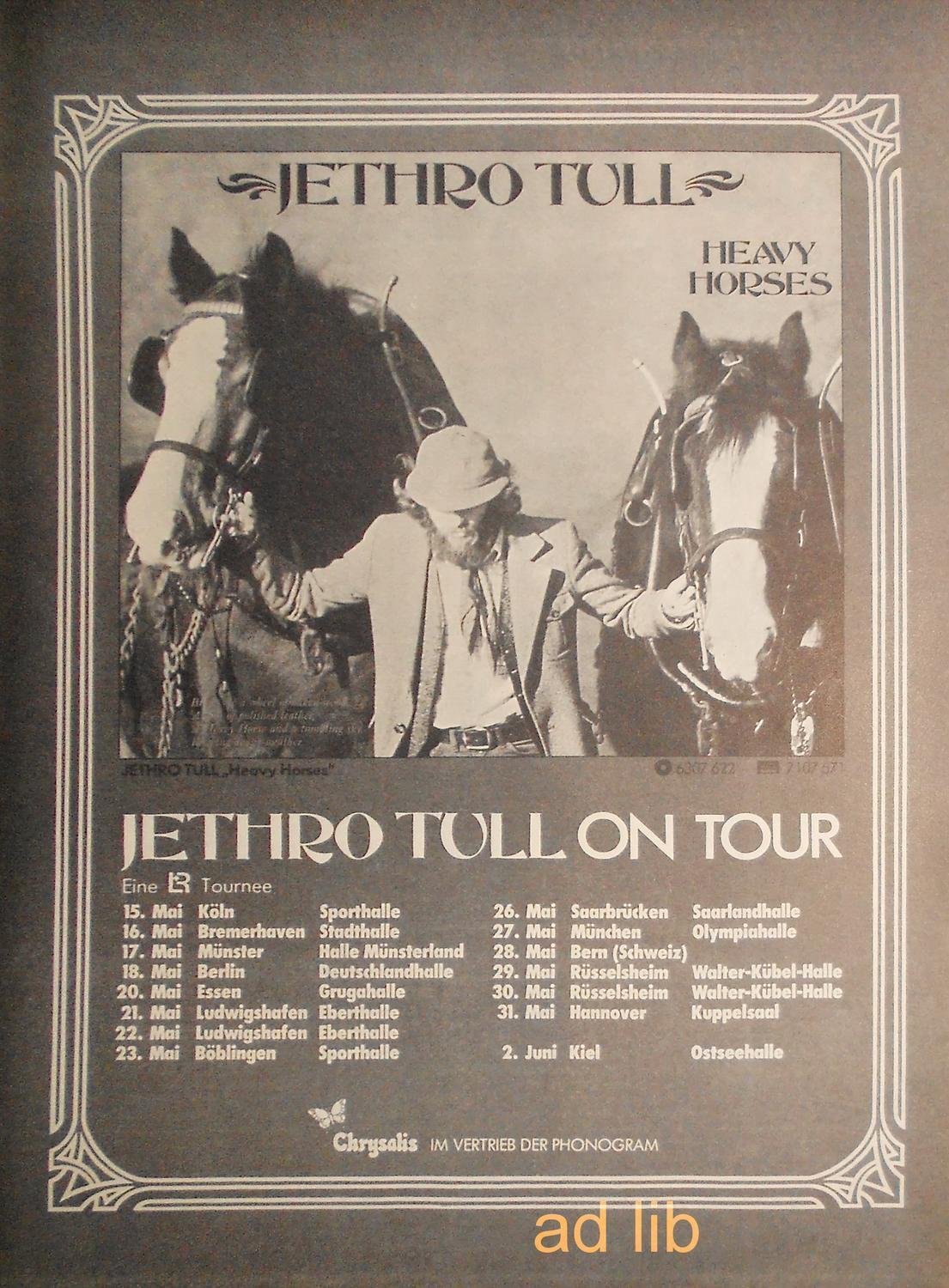 JETHRO TULL - HEAVY HORSES GERMAN TOUR '78, TID.. | Köp på Tradera ...