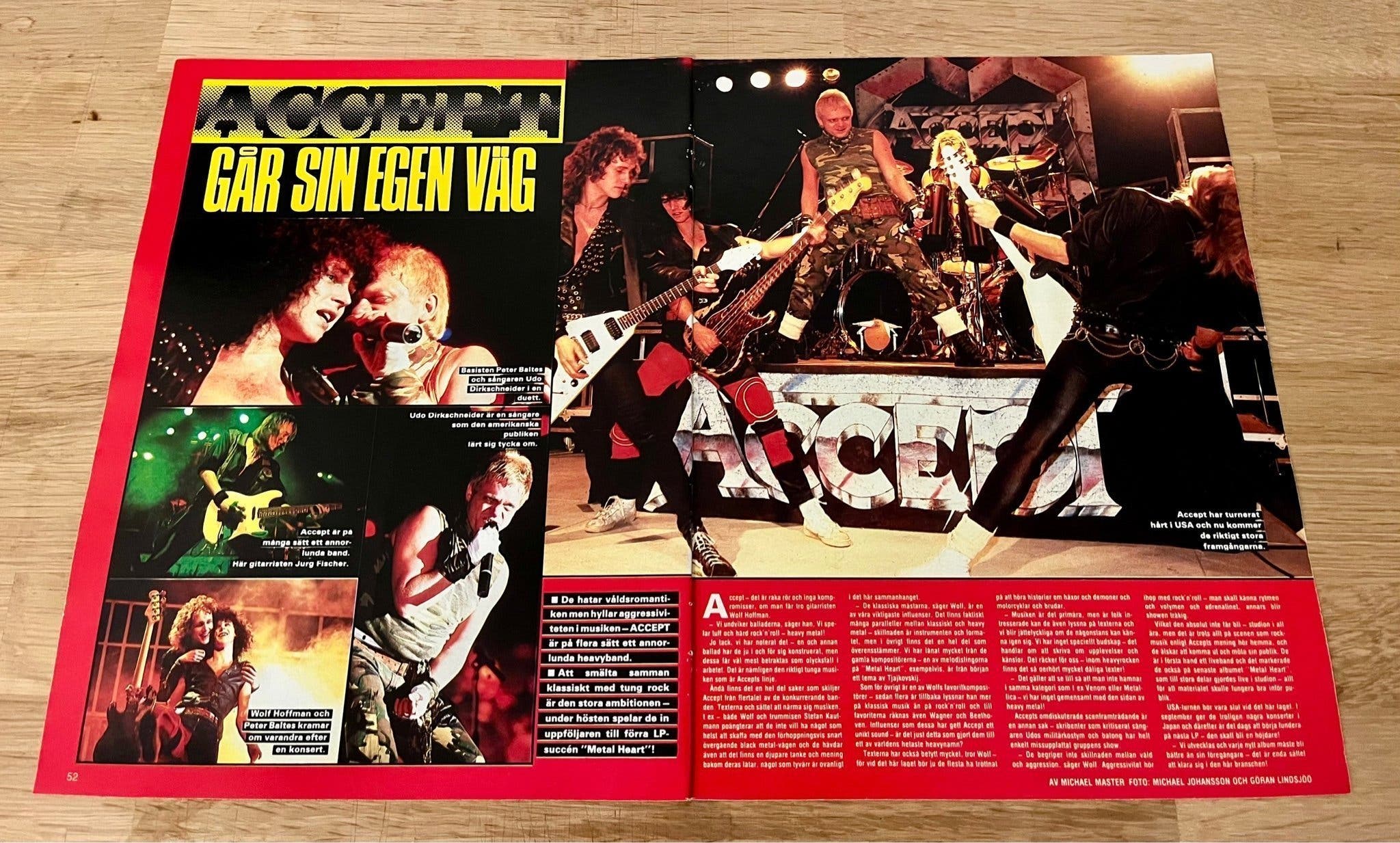 ACCEPT 1985 Metal Rock reportage poster tidning.. | Köp på Tradera ...